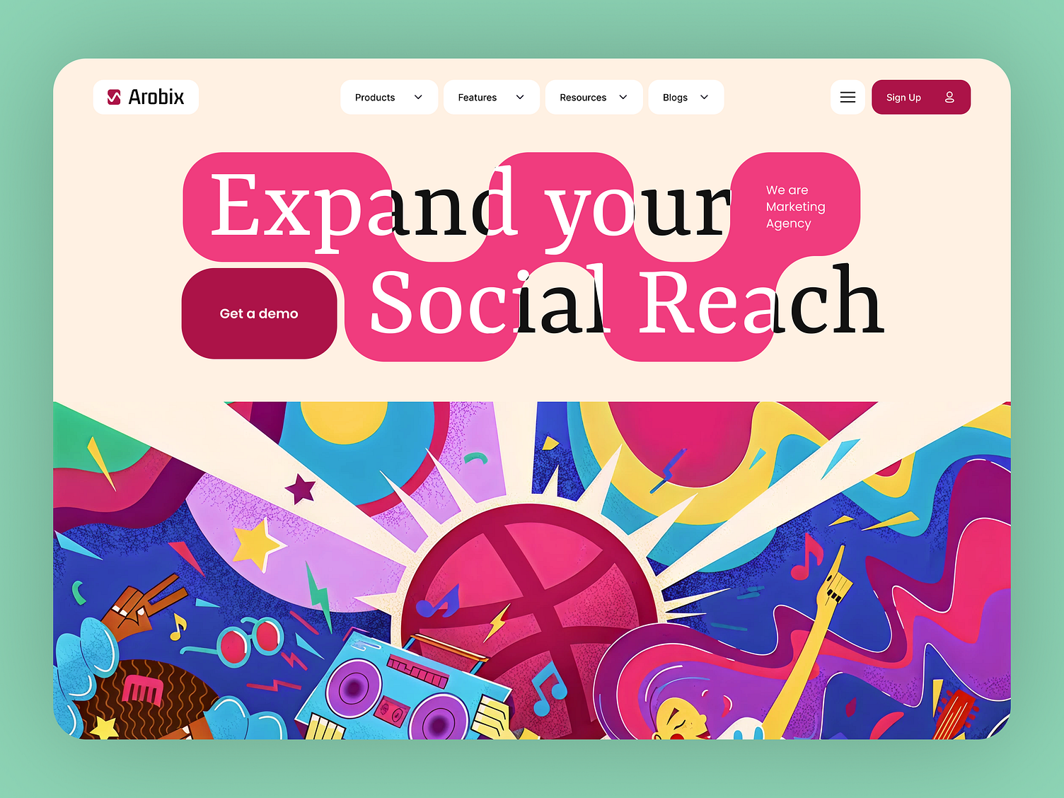 Dribble Website Header Design UI by MD. Azbin Islam for Arobix Design ...