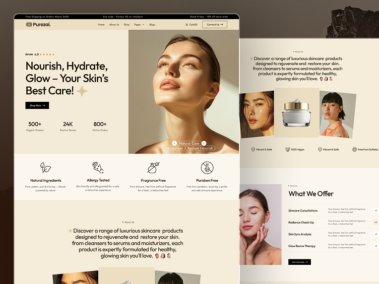 Purezai - Beauty Product E-commerce Website by Flowzai LLC on Dribbble