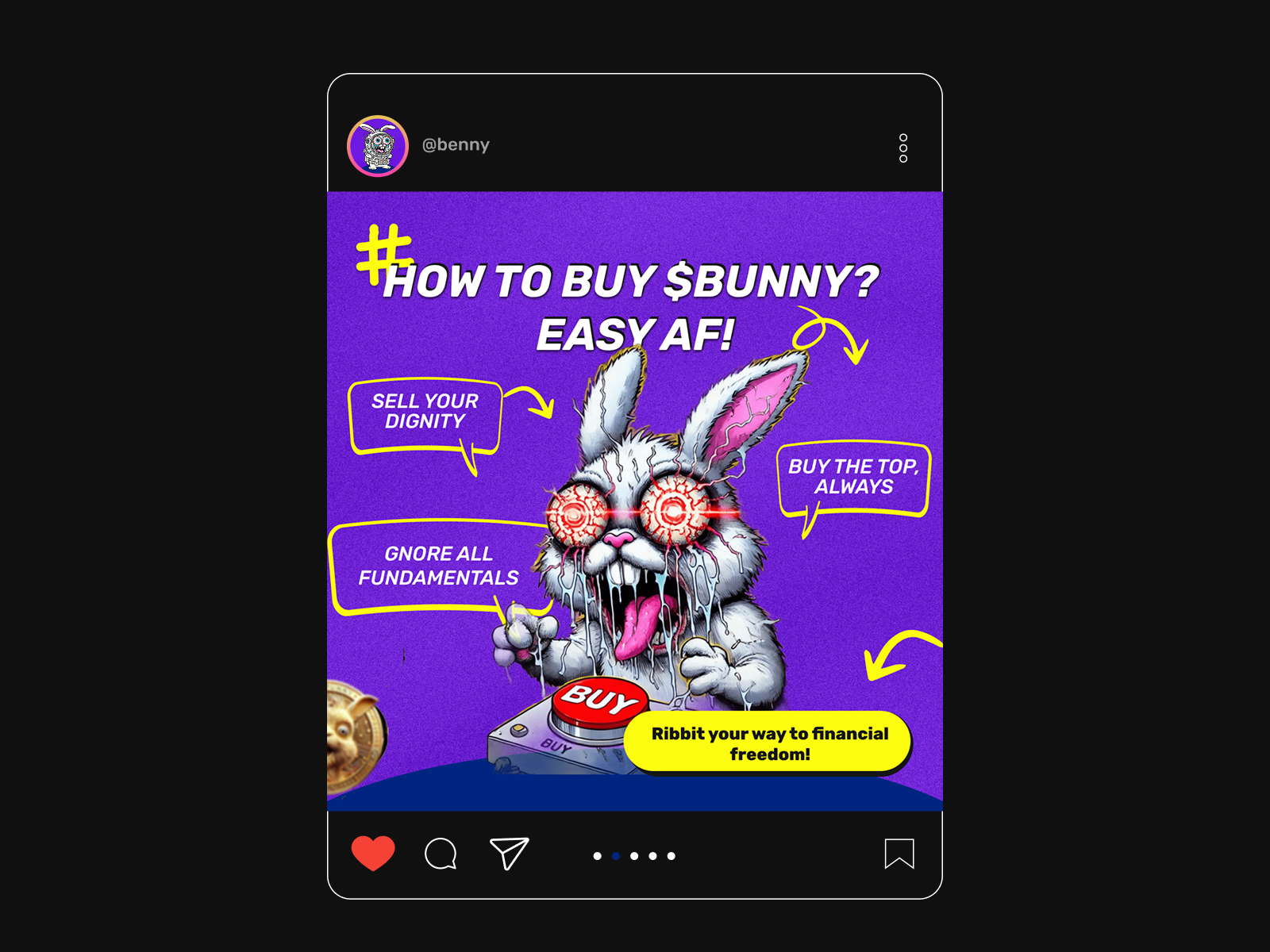 Banner for crypto meme token Benny by Nina Marinenko on Dribbble
