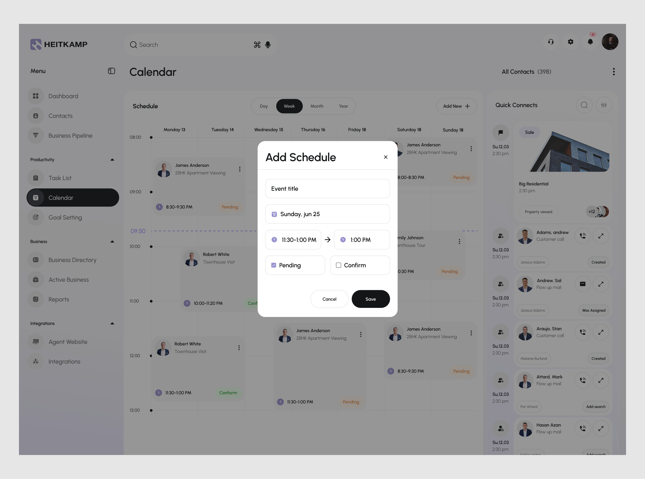 CRM Dashboard - Calendar Page by UI Azmir Sheikh on Dribbble