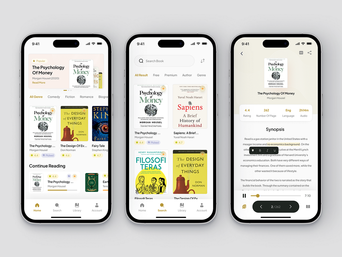 Babuk - Ebook Mobile App by Haqqi Ilmiawan for Kretya Studio on Dribbble