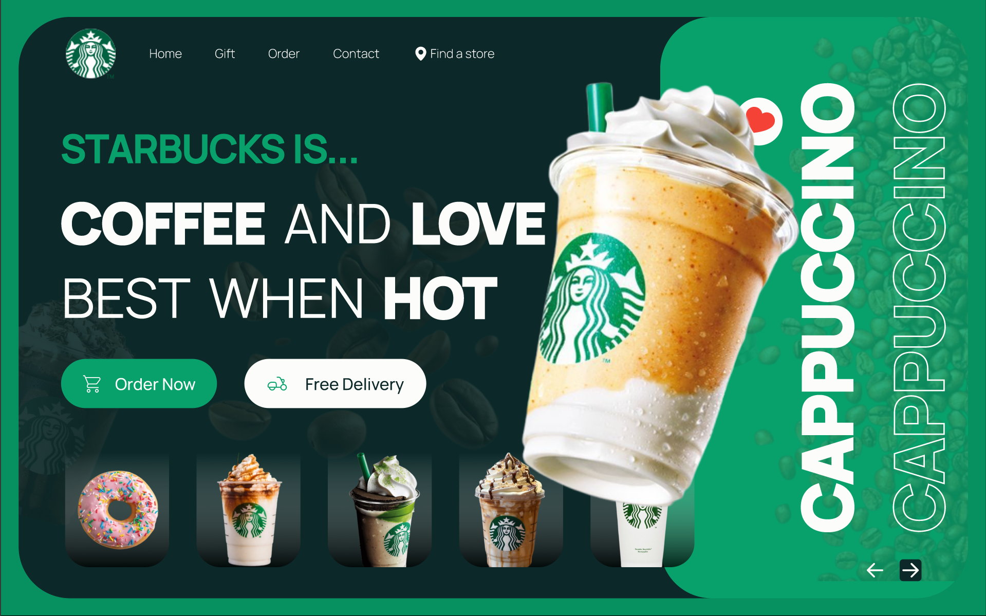 STARBUCKS - Landing Page by Giri prasath on Dribbble