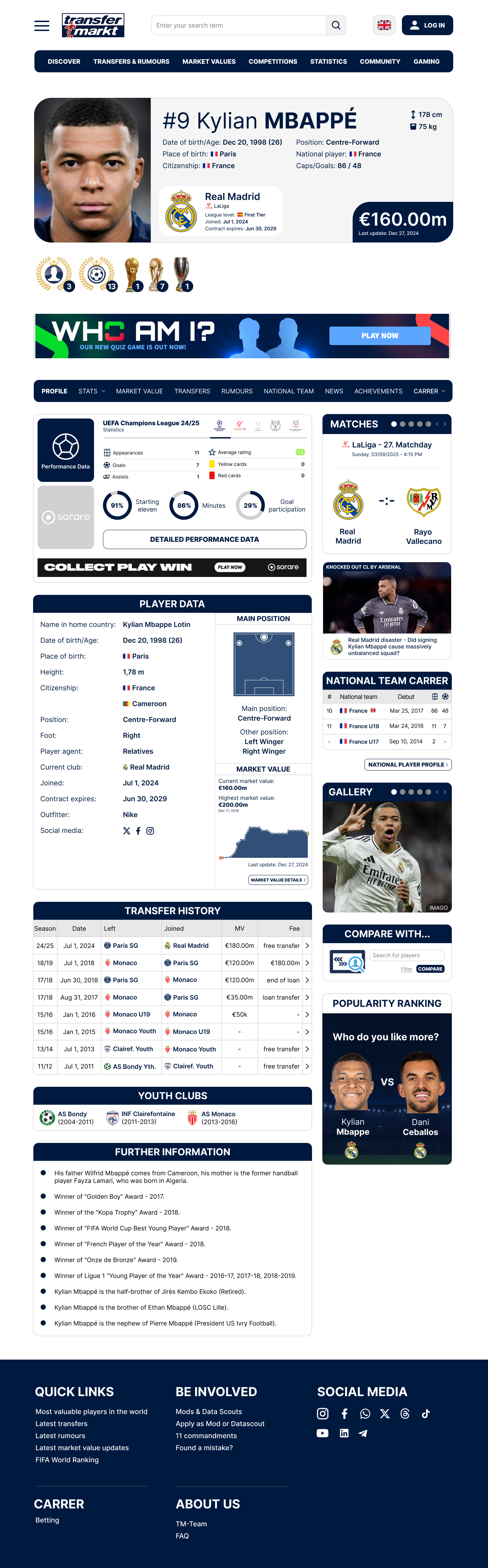 Transfermarkt – UX/UI Redesign by zombxk design on Dribbble
