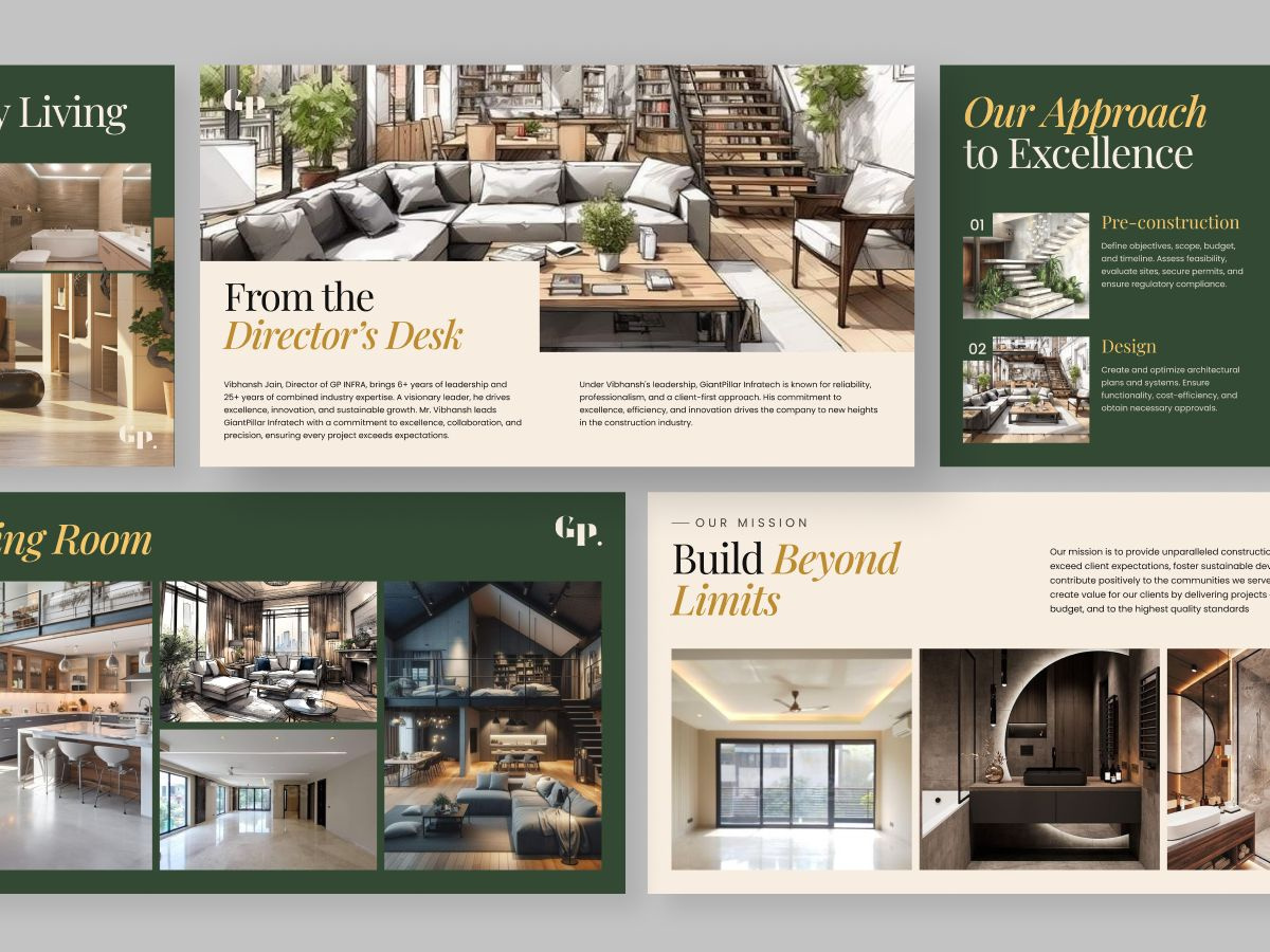 Slide deck design for a real estate firm by Coloristy Media on Dribbble