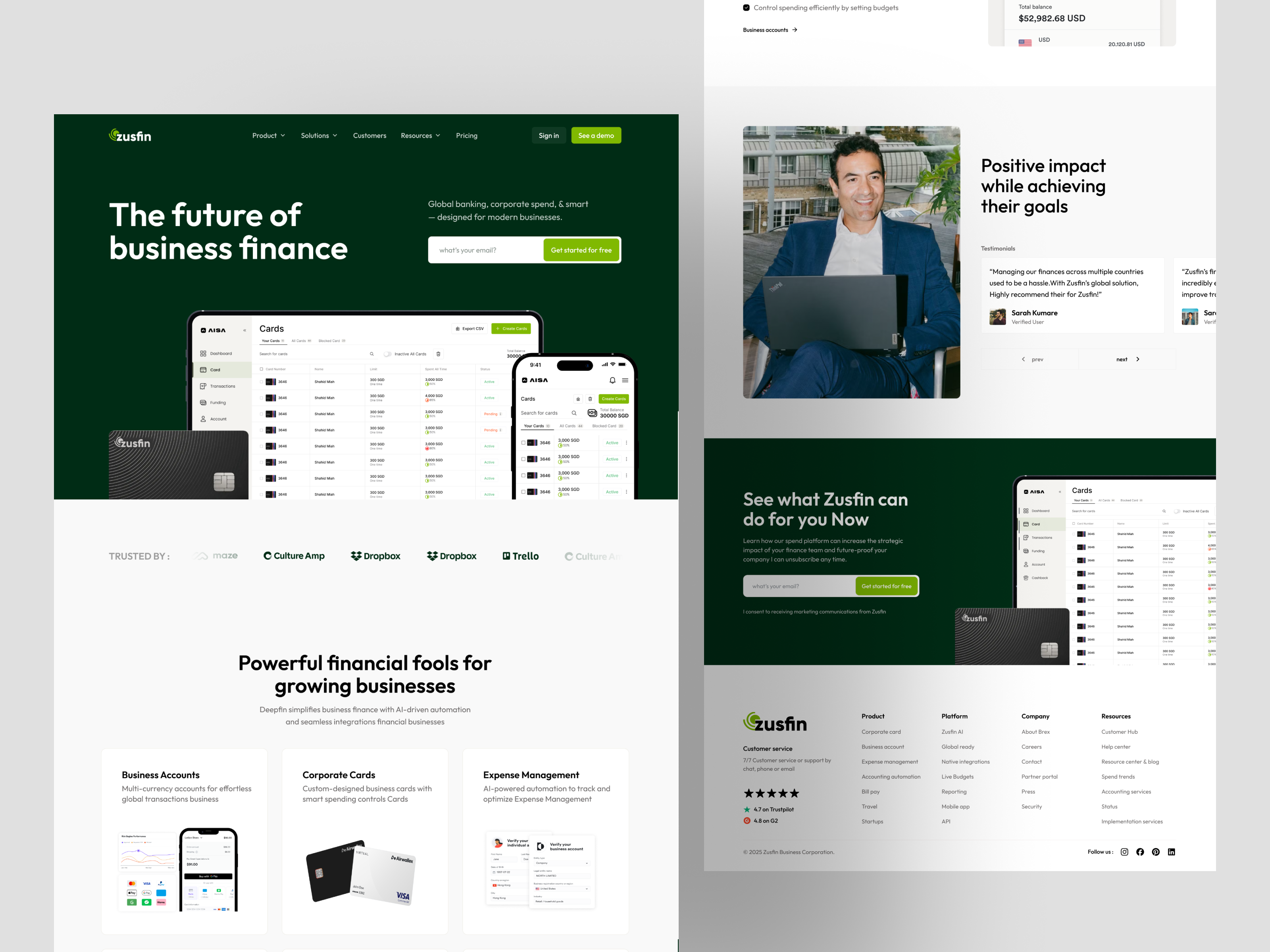 Zusfin - Finance Solutions Website | UI UX design by Shahid Miah UI UX Designer for Wavespace ...