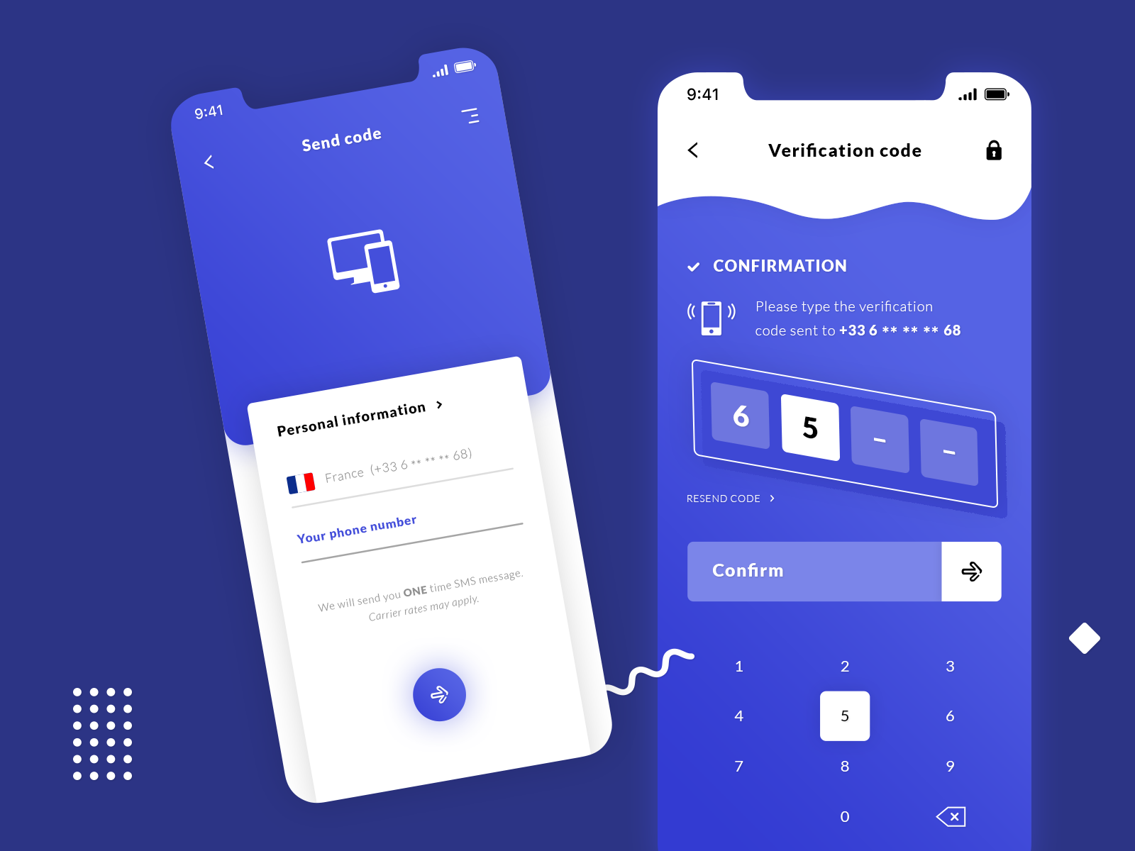 Code confirmation by Séraphin Brice on Dribbble