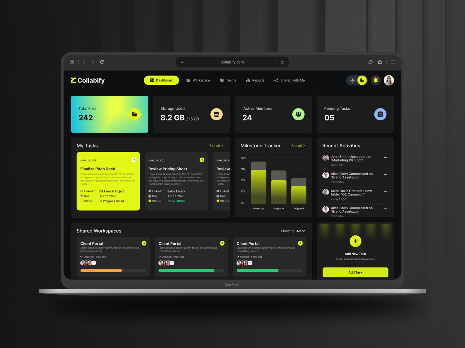 Collabify — Smart Team Collaboration Dashboard by M. Zahid Ahamed Tusar ...