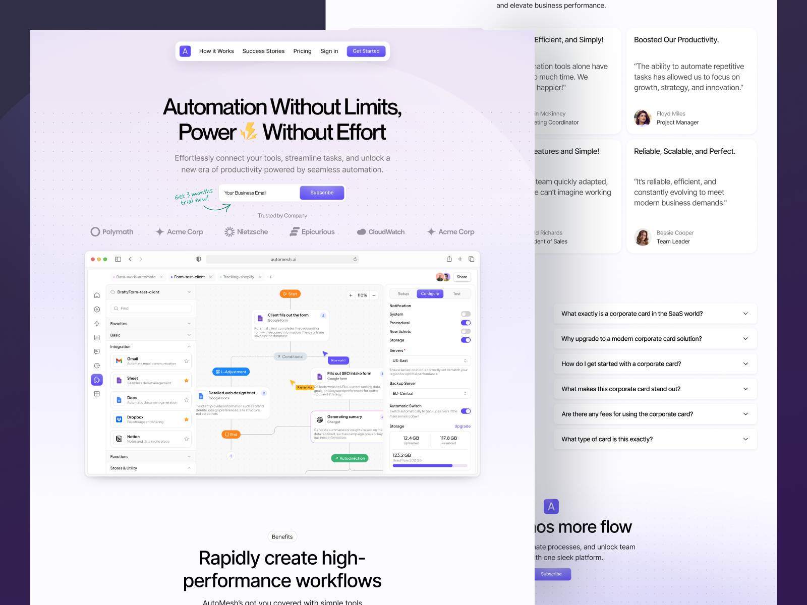 Workflow Automation SaaS – Landing Page Design by Product SAAS for ...