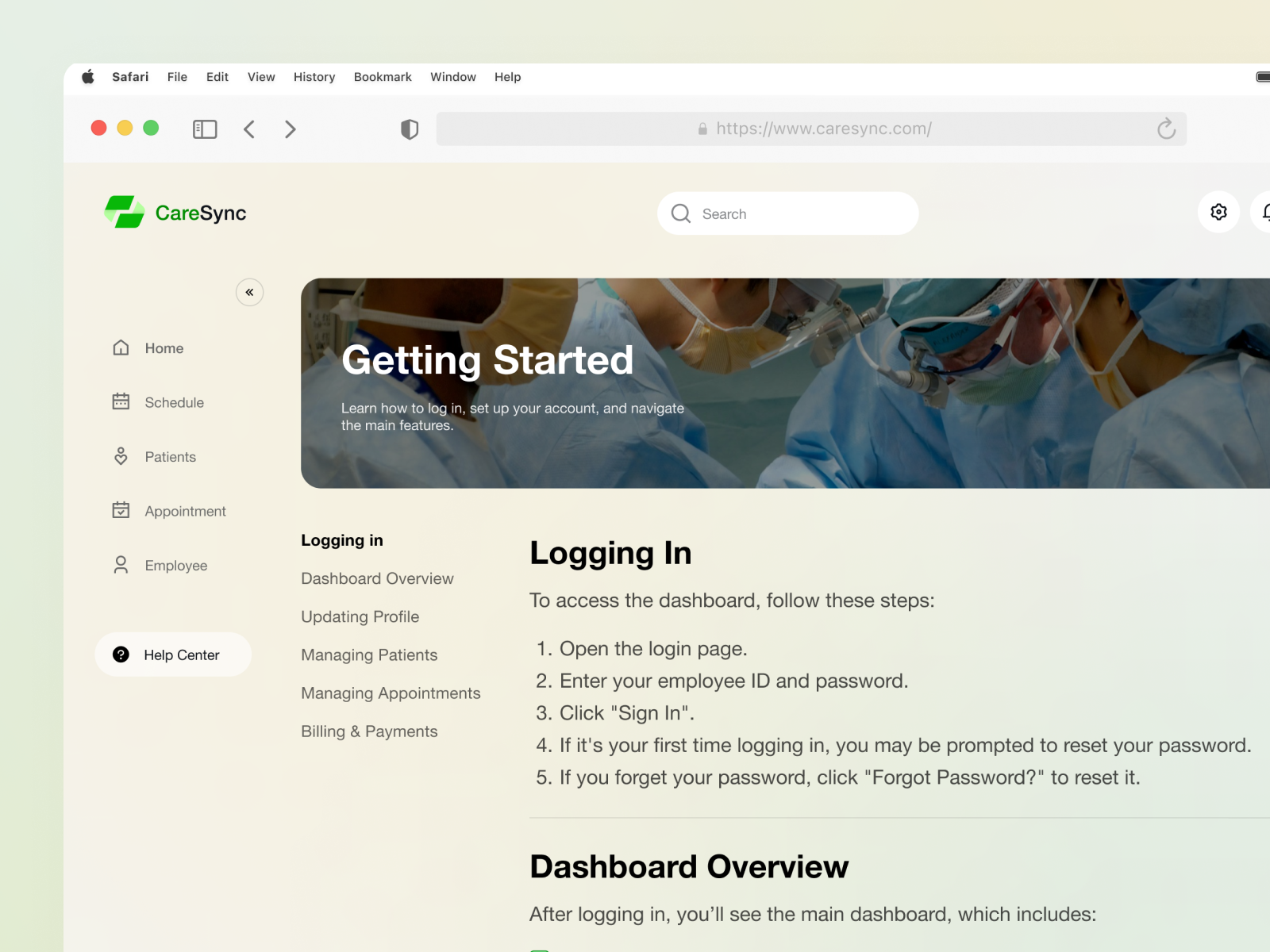 CareSync - SaaS Healthcare Dashboard - Help Center by Tegar Putra for Agensip UI UX Agency on ...