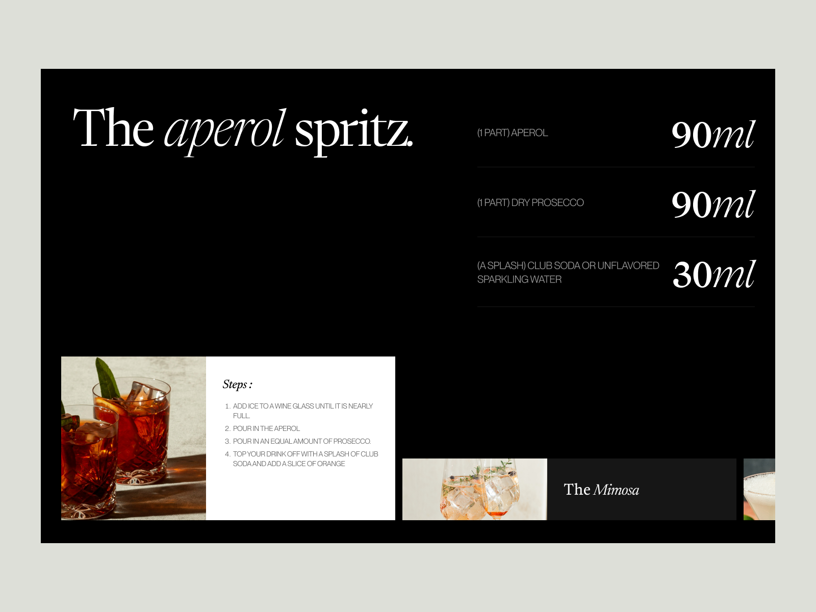 èclipse longue — Cocktail Platform Website by Plainthing UI for ...