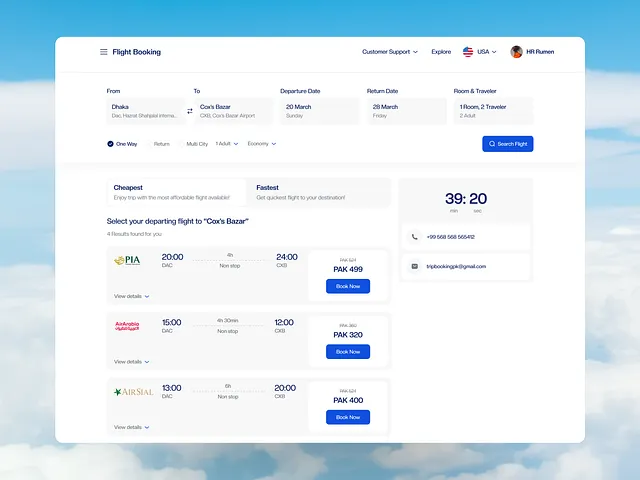 Flight Booking Website designs, themes, templates and downloadable ...