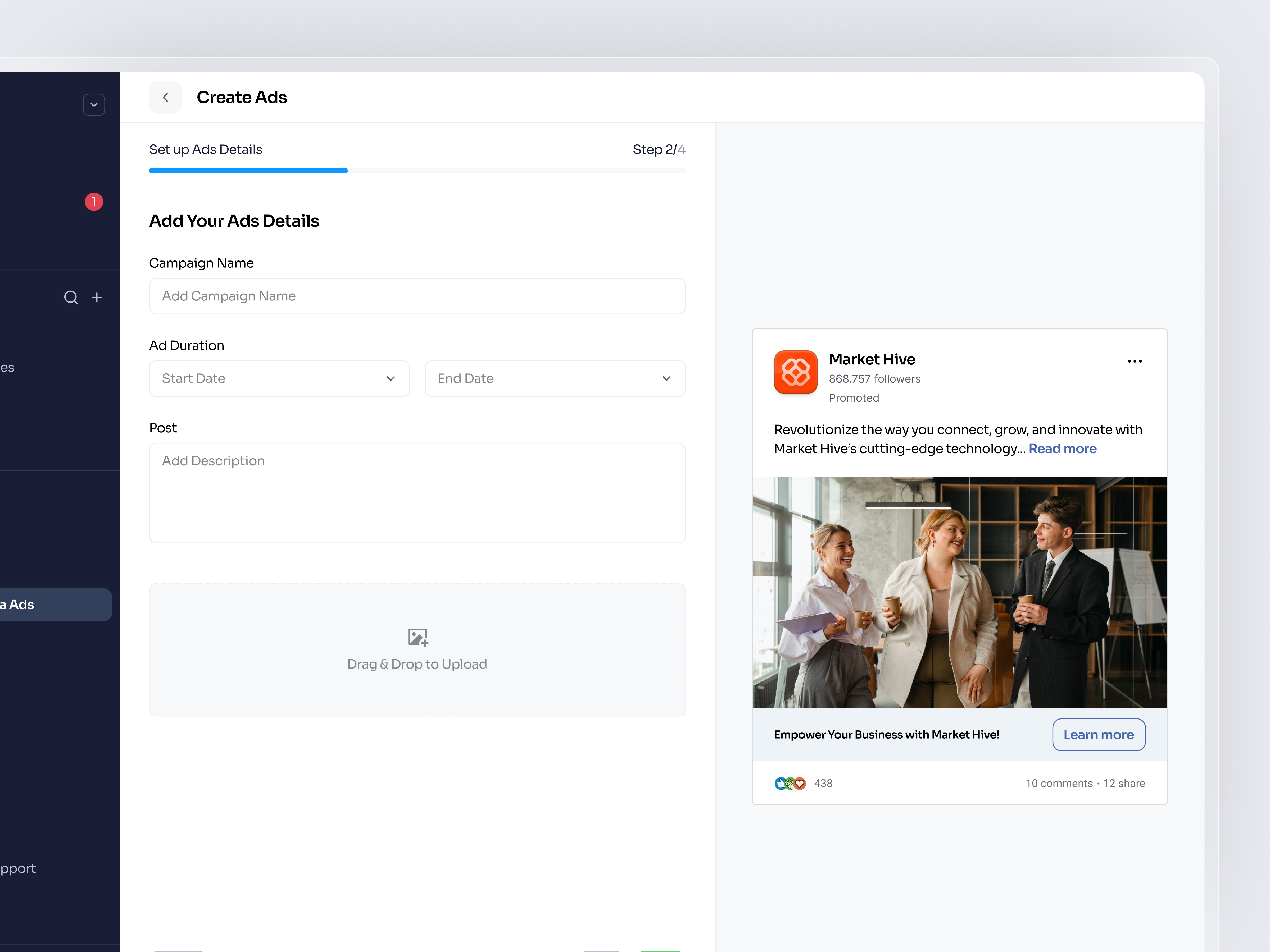 Nexus - Add New Ads CRM Dashboard Webapp Saas by Ahmad Faizien for OnPoint Studio on Dribbble