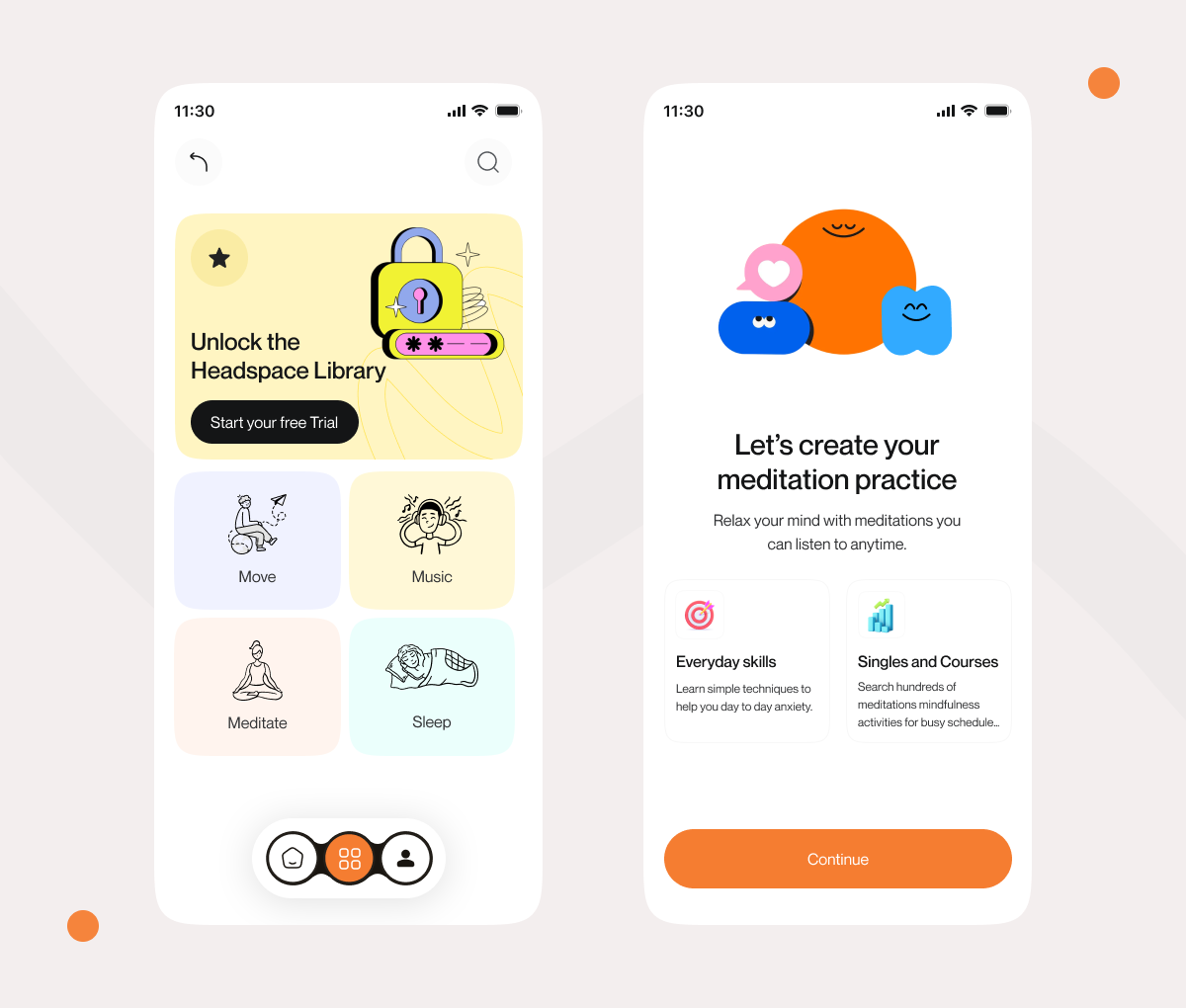 Headspace mobile app UI Redesign by Amrita Ranjan on Dribbble