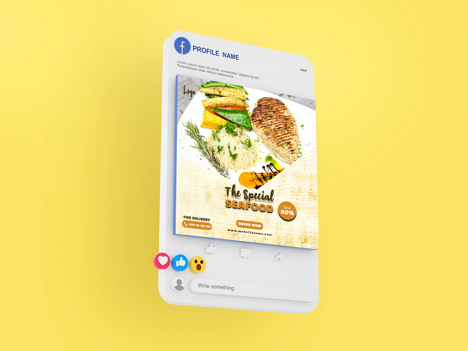 Seafood social media post design by Asefa Ferdous on Dribbble