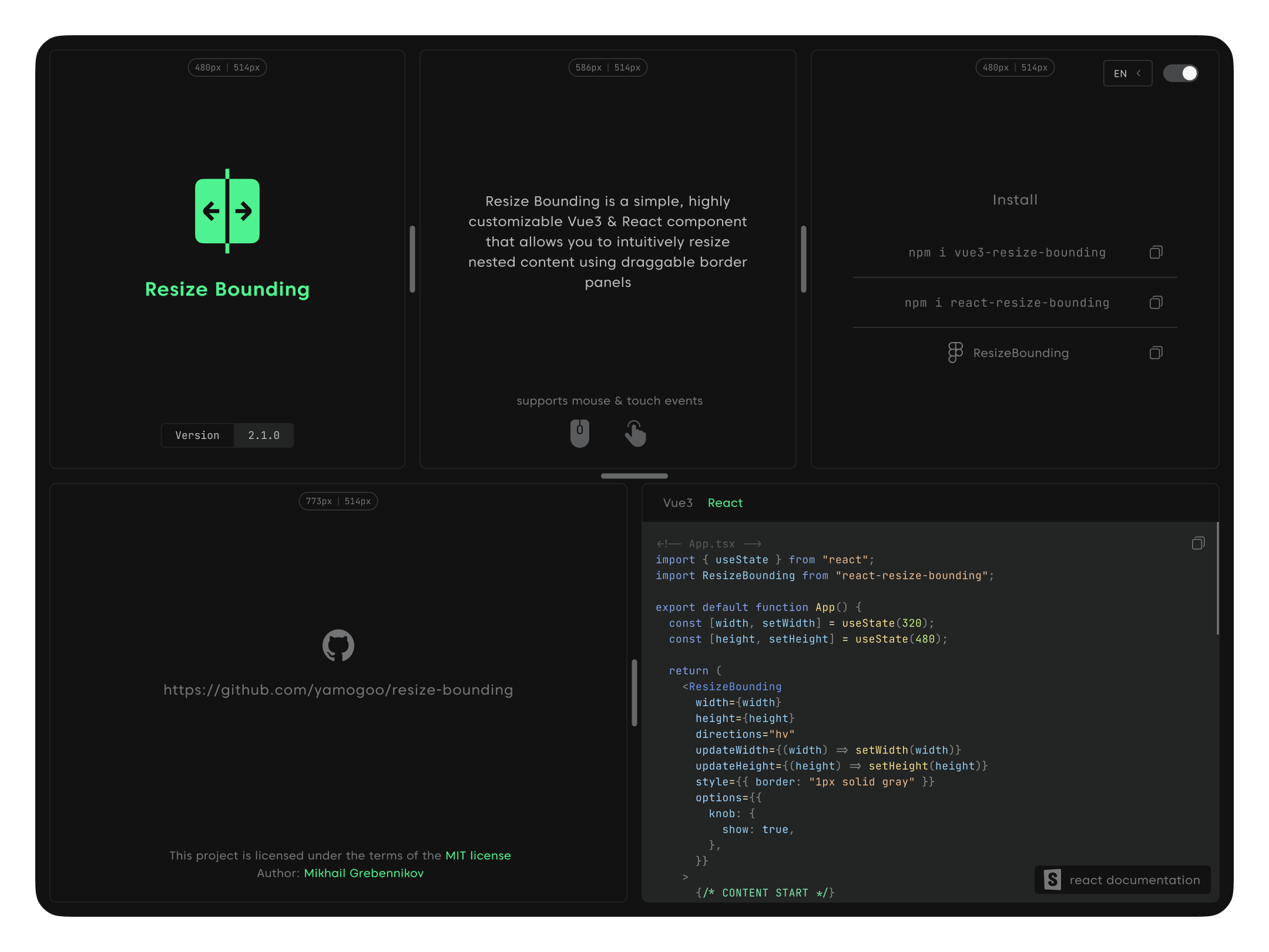 Vue3 Resize Bounding by Mikhail Grebennikov on Dribbble