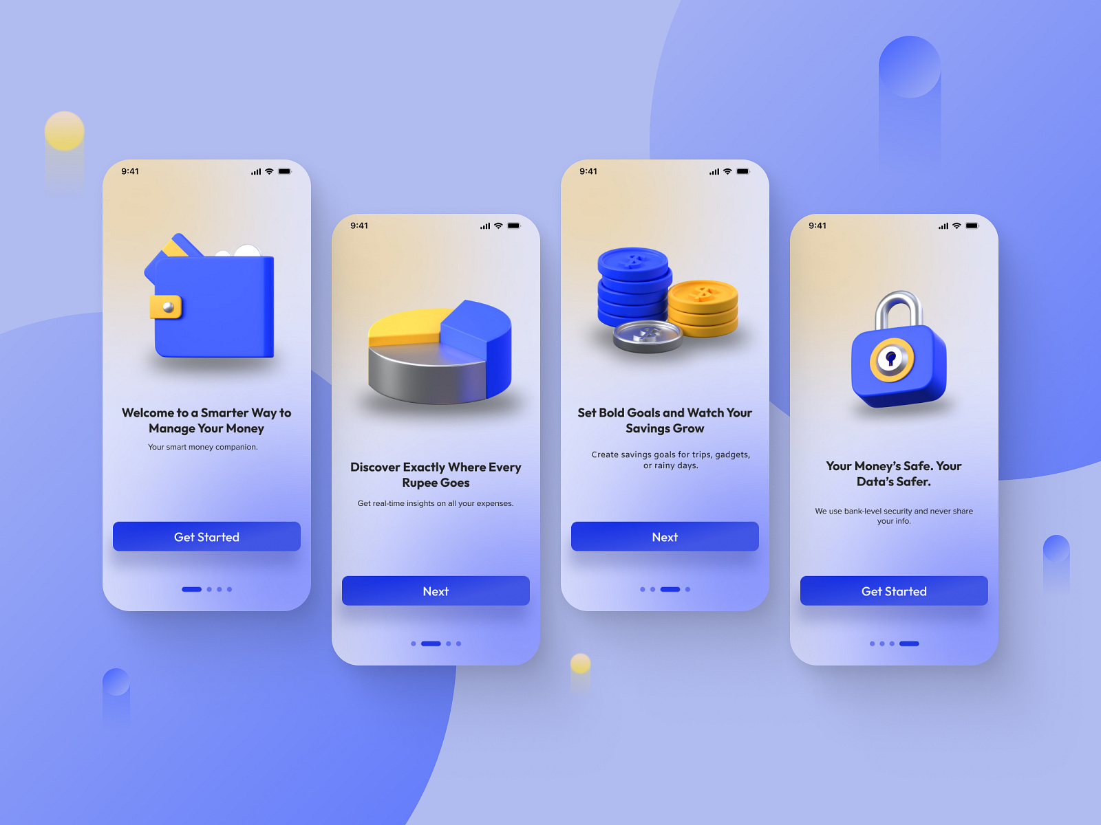 Smart Finance App Onboarding UI by Moin Haider on Dribbble