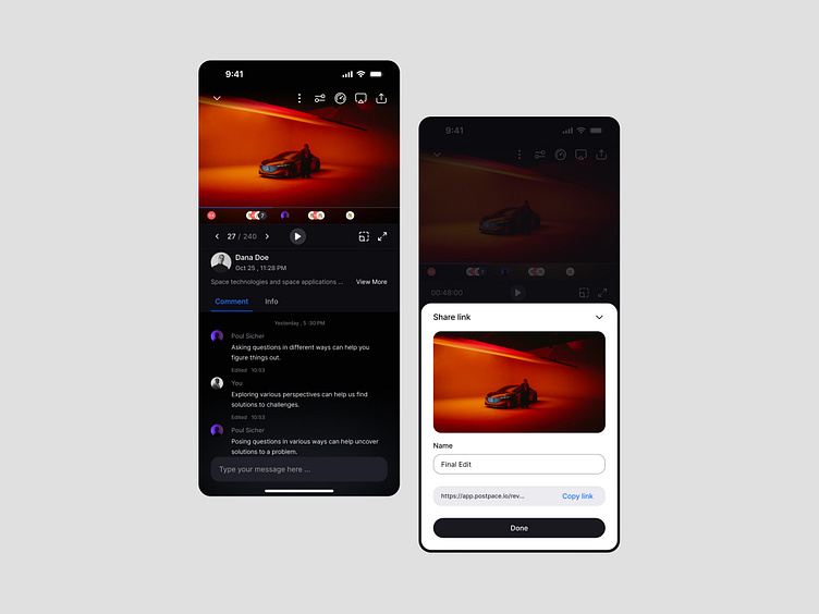 Comment & Share link by Future Designer on Dribbble
