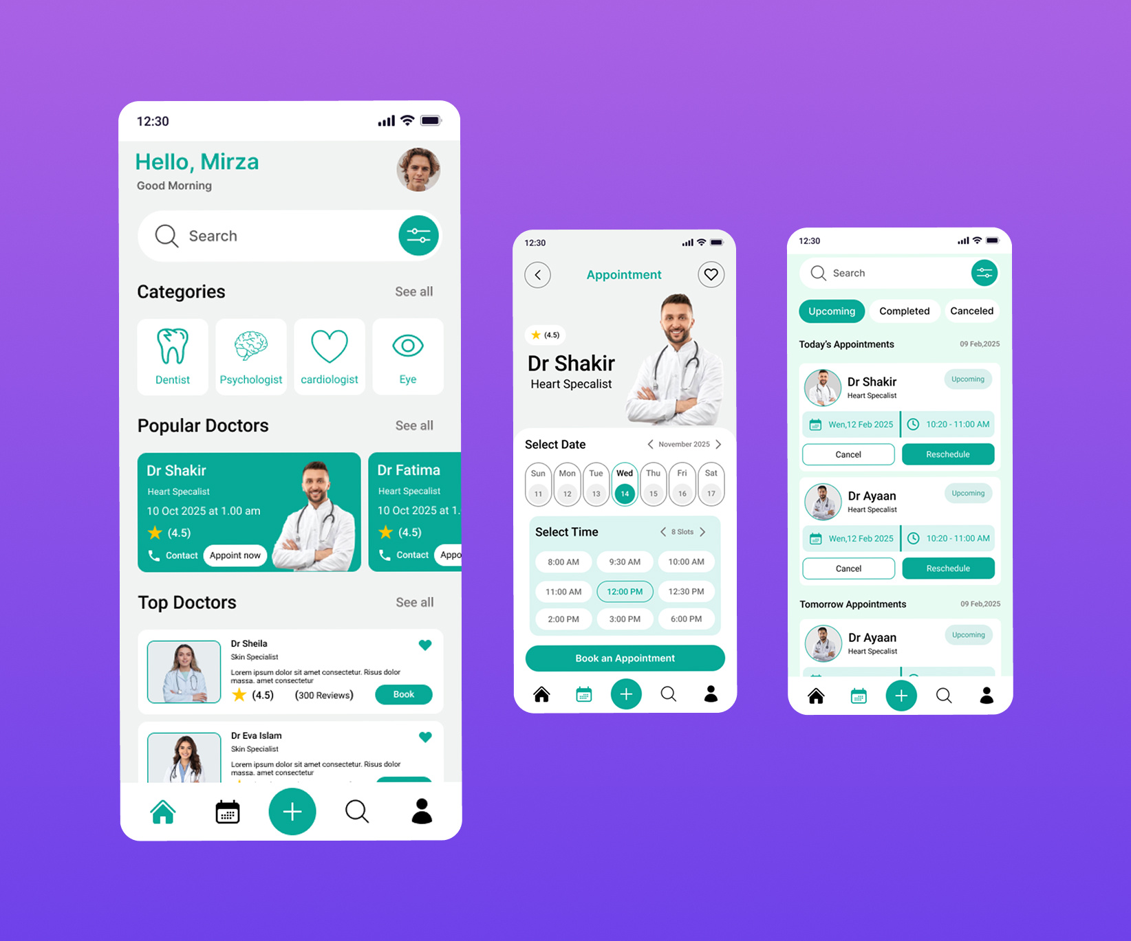 Modern Doctor App UI Design by Mohammad Oalid Hasan on Dribbble