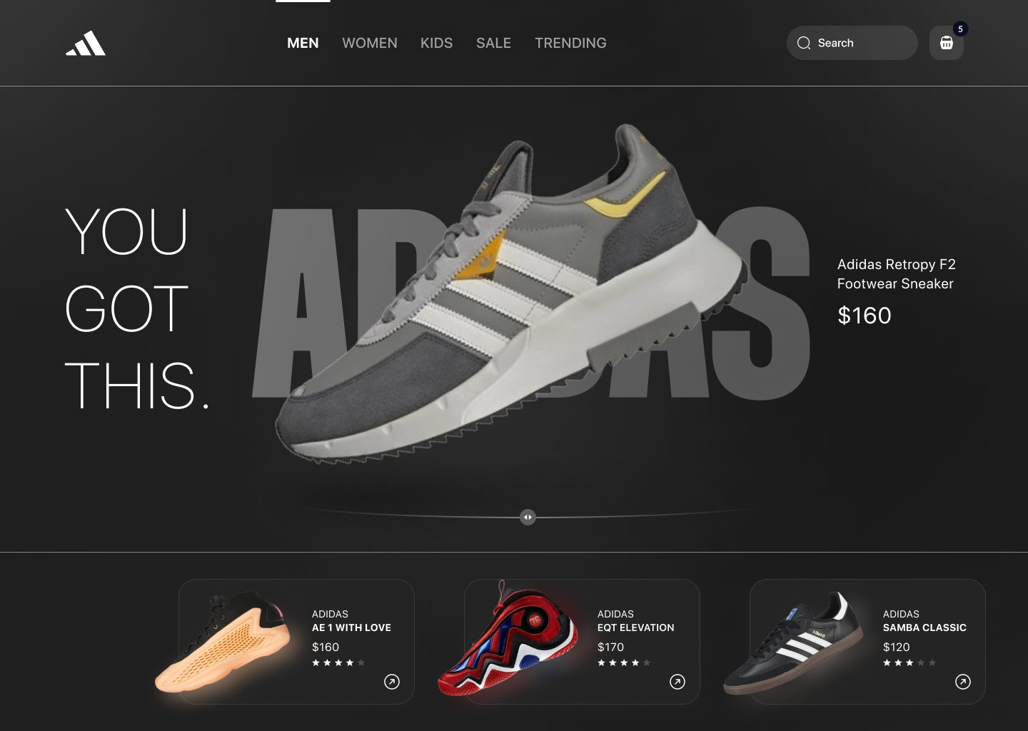 Adidas Shoe Website Landing Page by joy shil on Dribbble