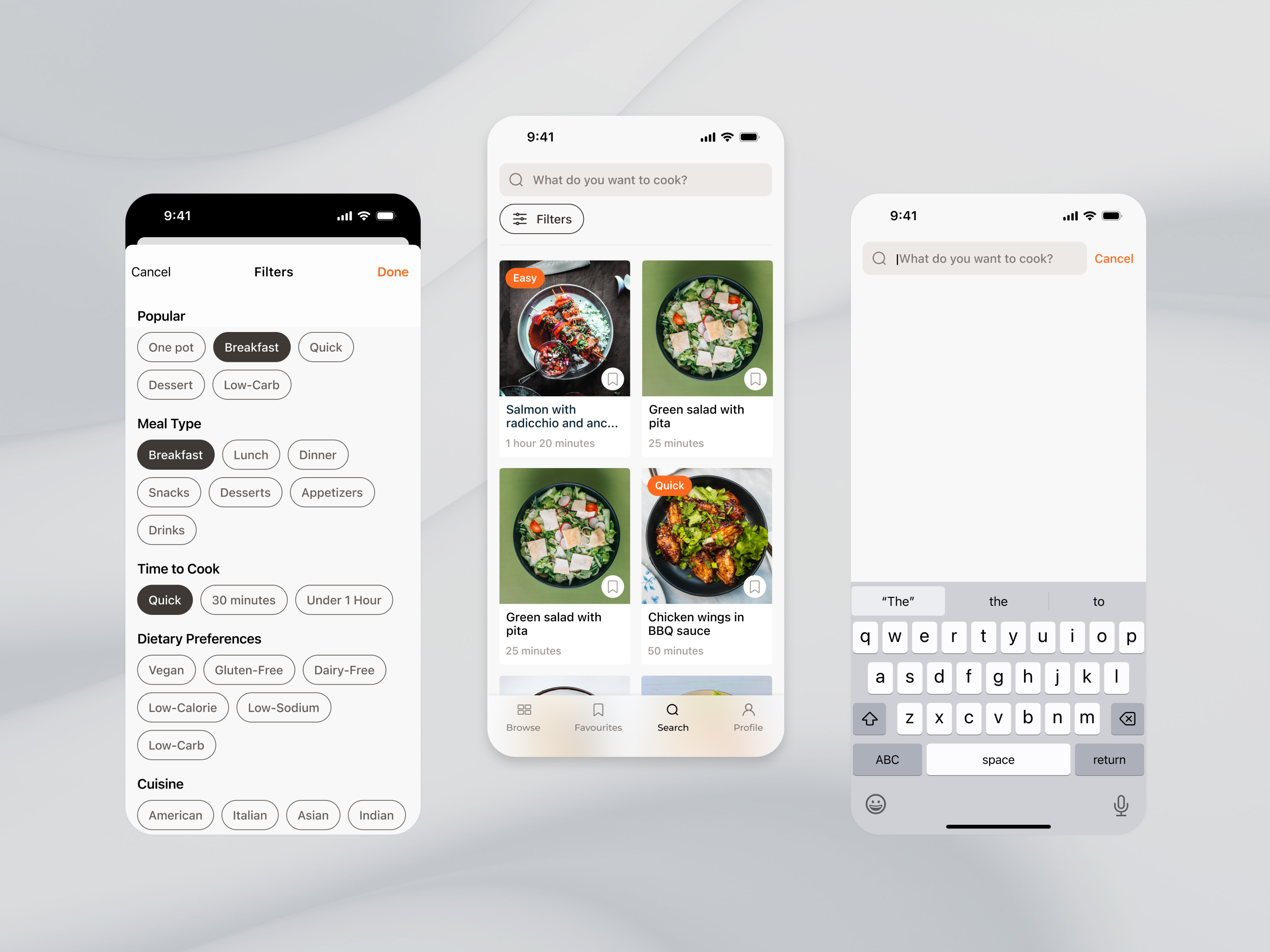 Food recipes app by Yuliia Lytvynova on Dribbble