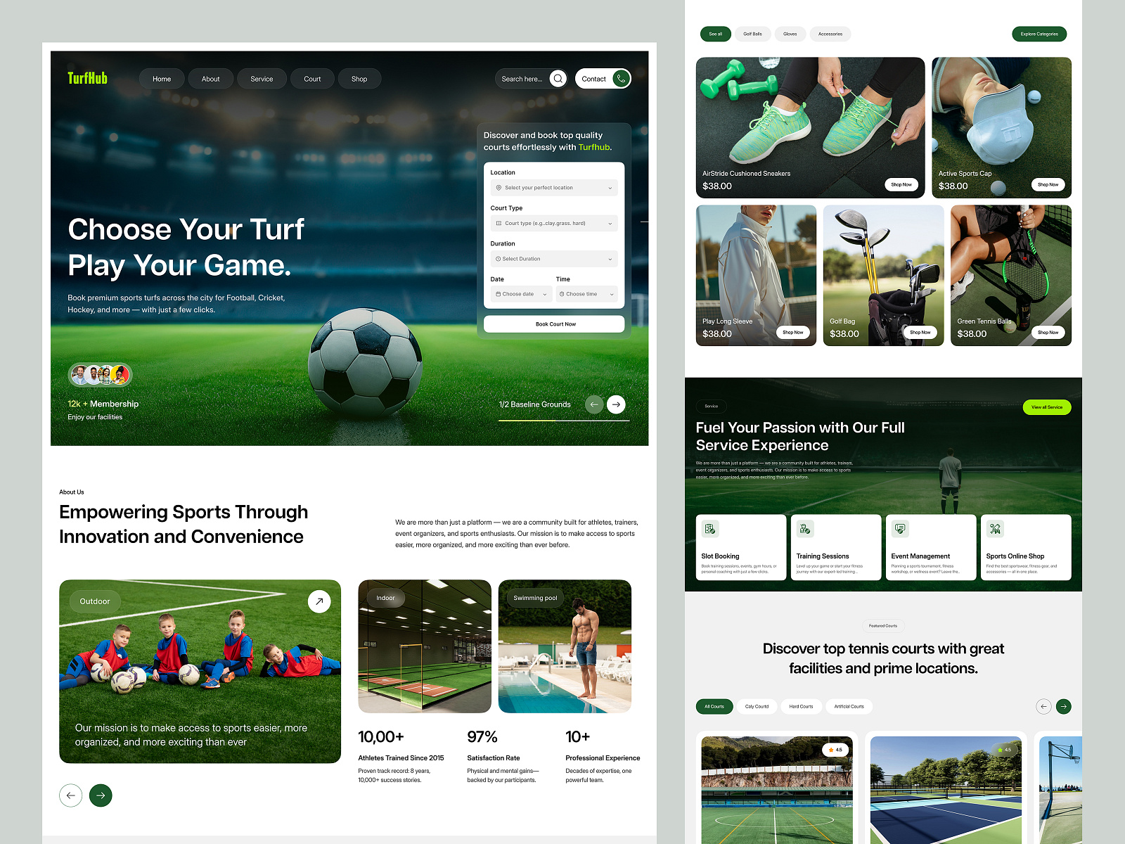 Turfhub -Turf Booking Sports Website by Manowar on Dribbble