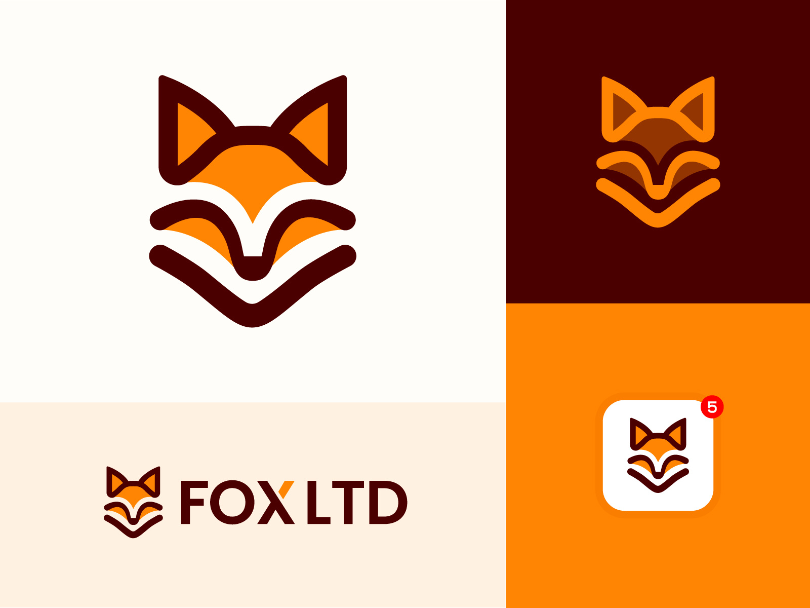 Fox logo design by Atik | Logo Branding on Dribbble