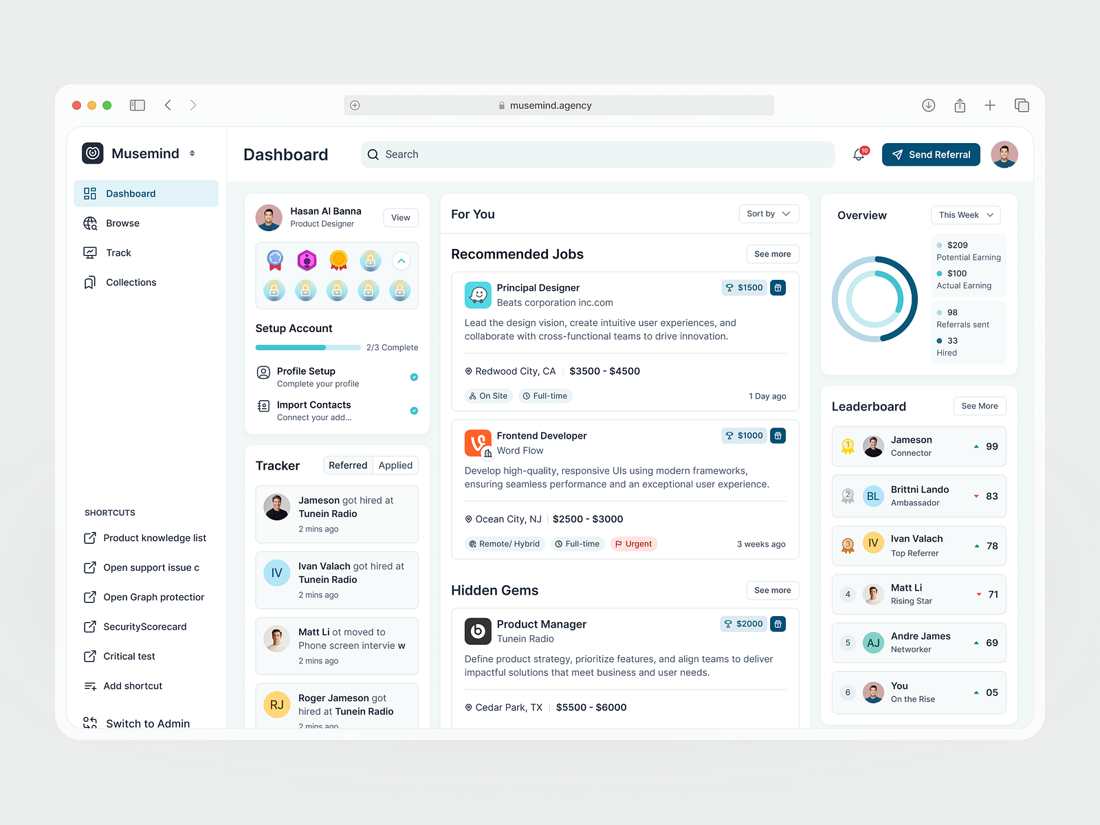 Job Platform - SaaS Dashboard Design by Musemind SaaS for Musemind on ...