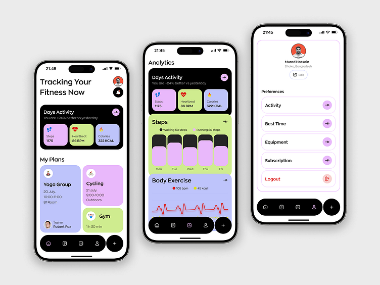 Fitness Tracker App by Murad Hossain 🔥 on Dribbble