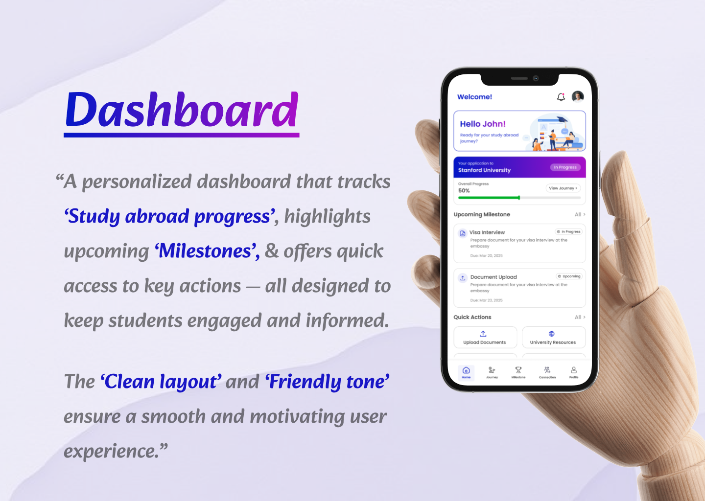 Global Prep Journey – Study Abroad Dashboard UI by Meghna Gaur on Dribbble