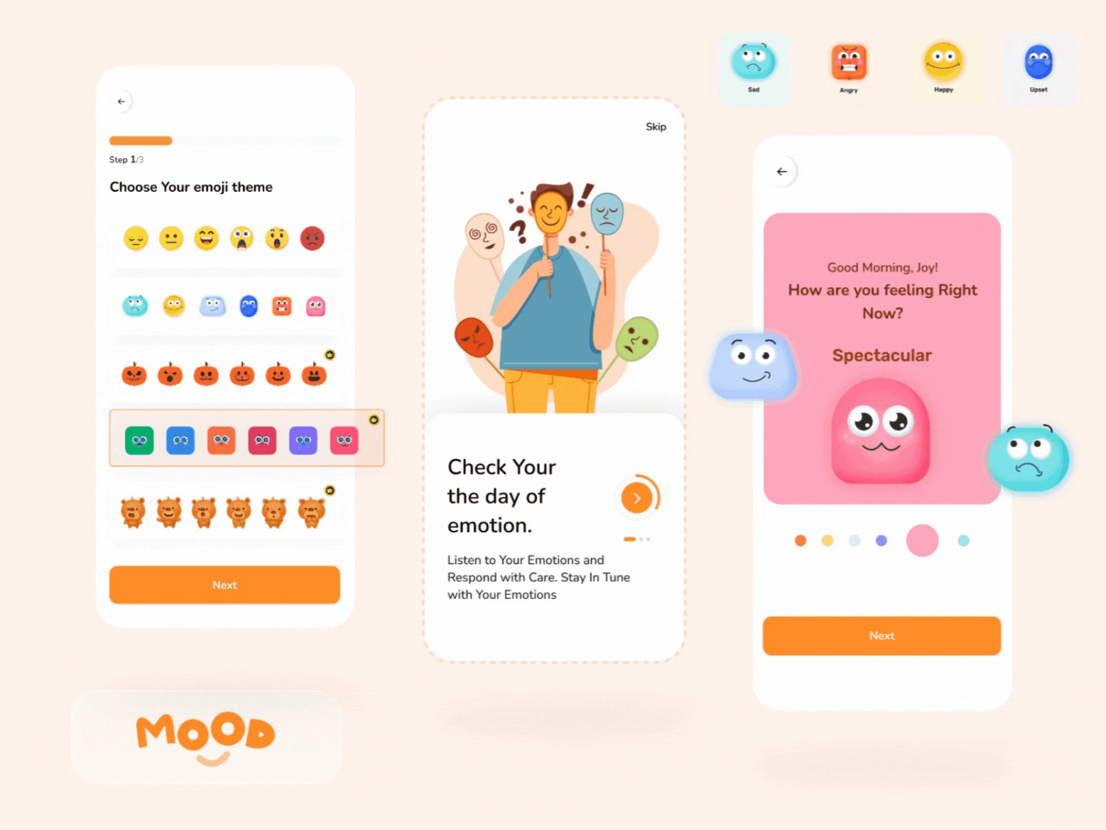 😊Mood - Emoji Based Daily Mood Tracker UI Design by Dot Designer on ...