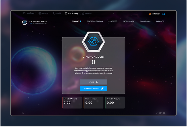 "Gamified Crypto Staking UI – Discover Planets 🚀" by Hovhannes Yeganyan ...