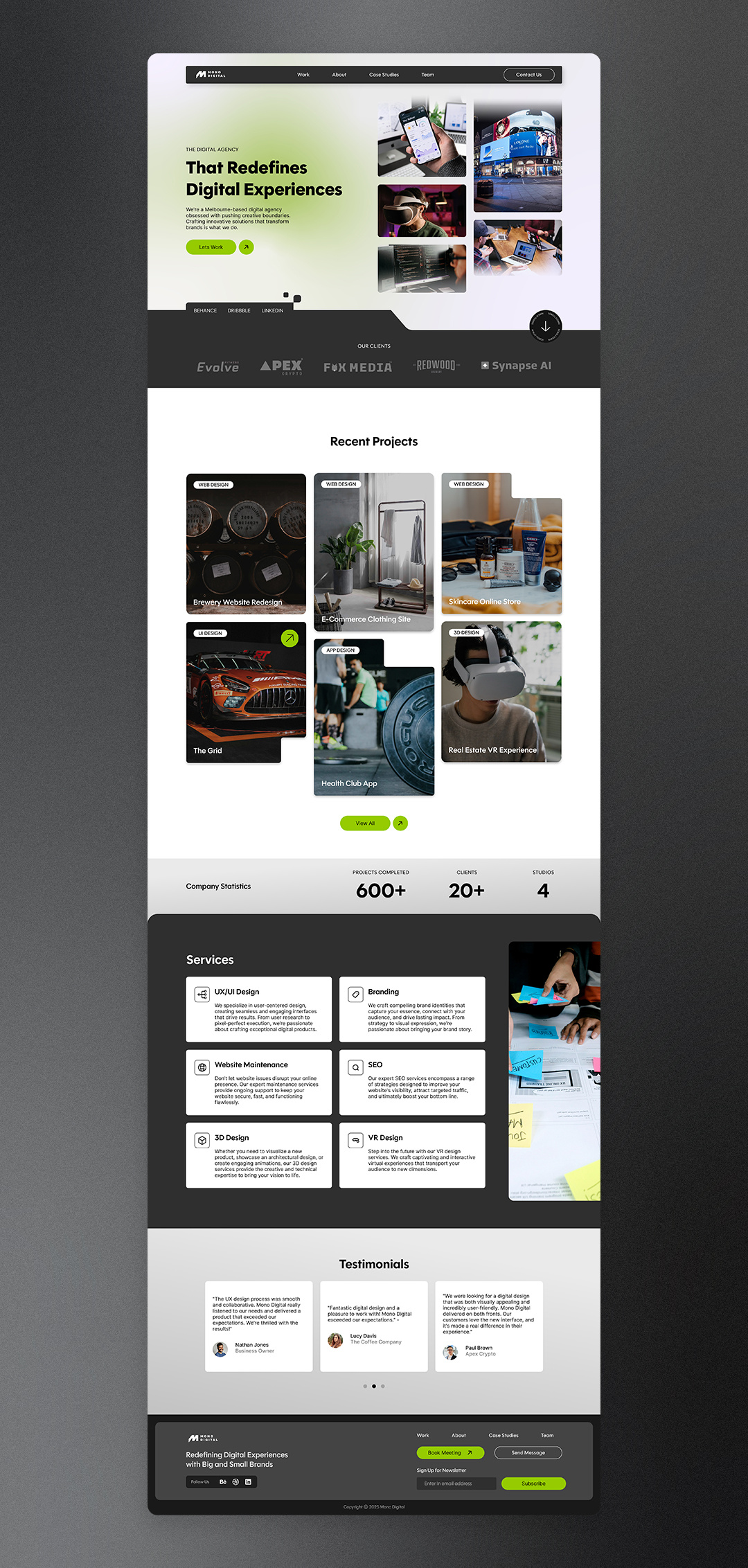 Digital Design Agency - Web Design by Jake Farrugia on Dribbble