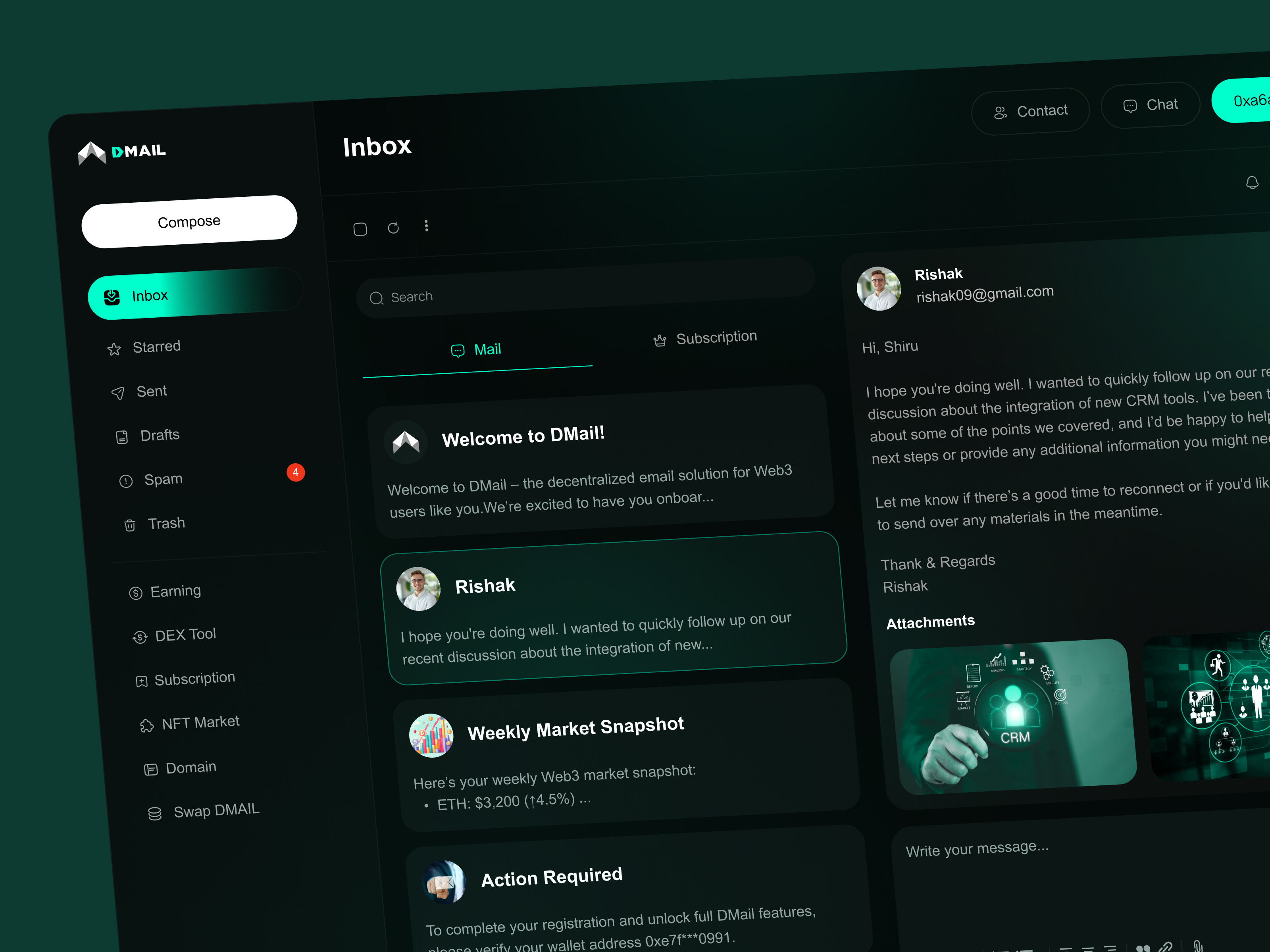 Decentralized Web3 Email Inbox by EASIN ARAFAT🔥 on Dribbble