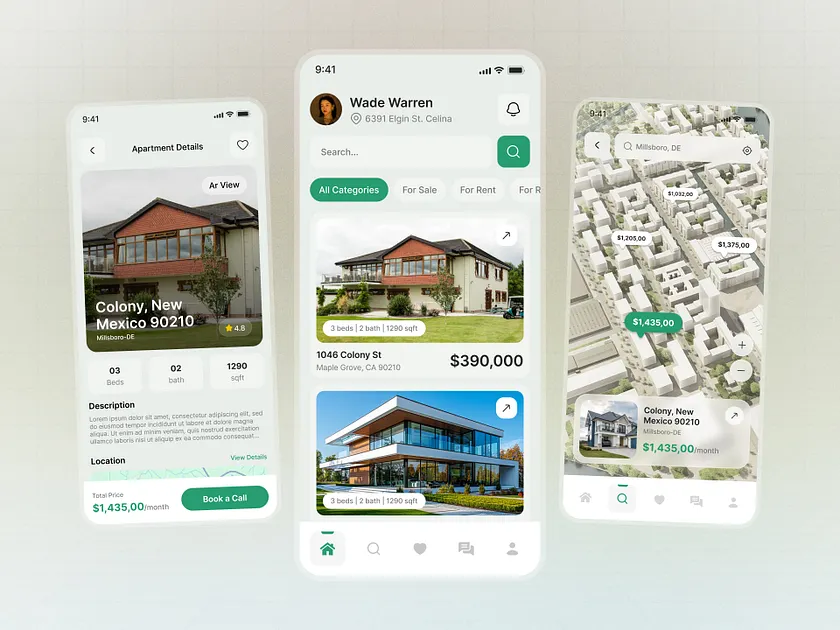 Property Rental App designs, themes, templates and downloadable graphic ...