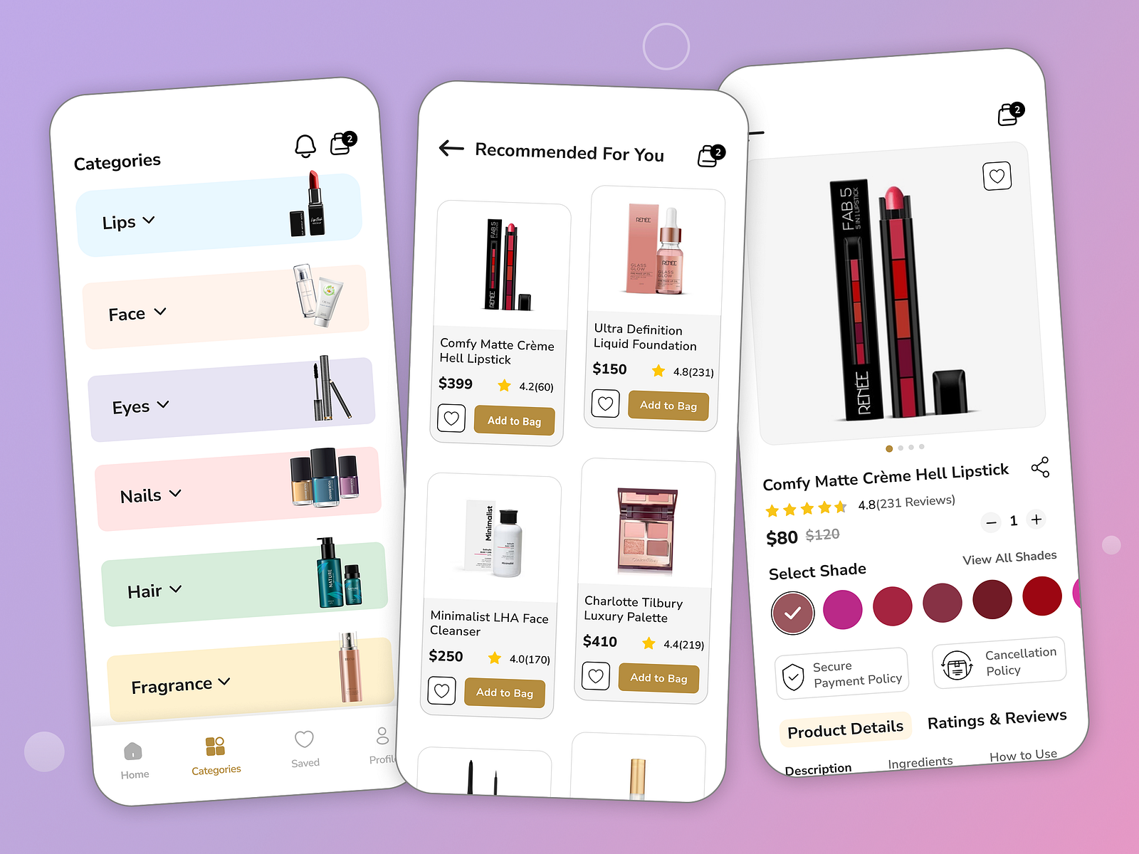 Beauty Cosmetic Mobile App by Sapphire Software Solutions on Dribbble
