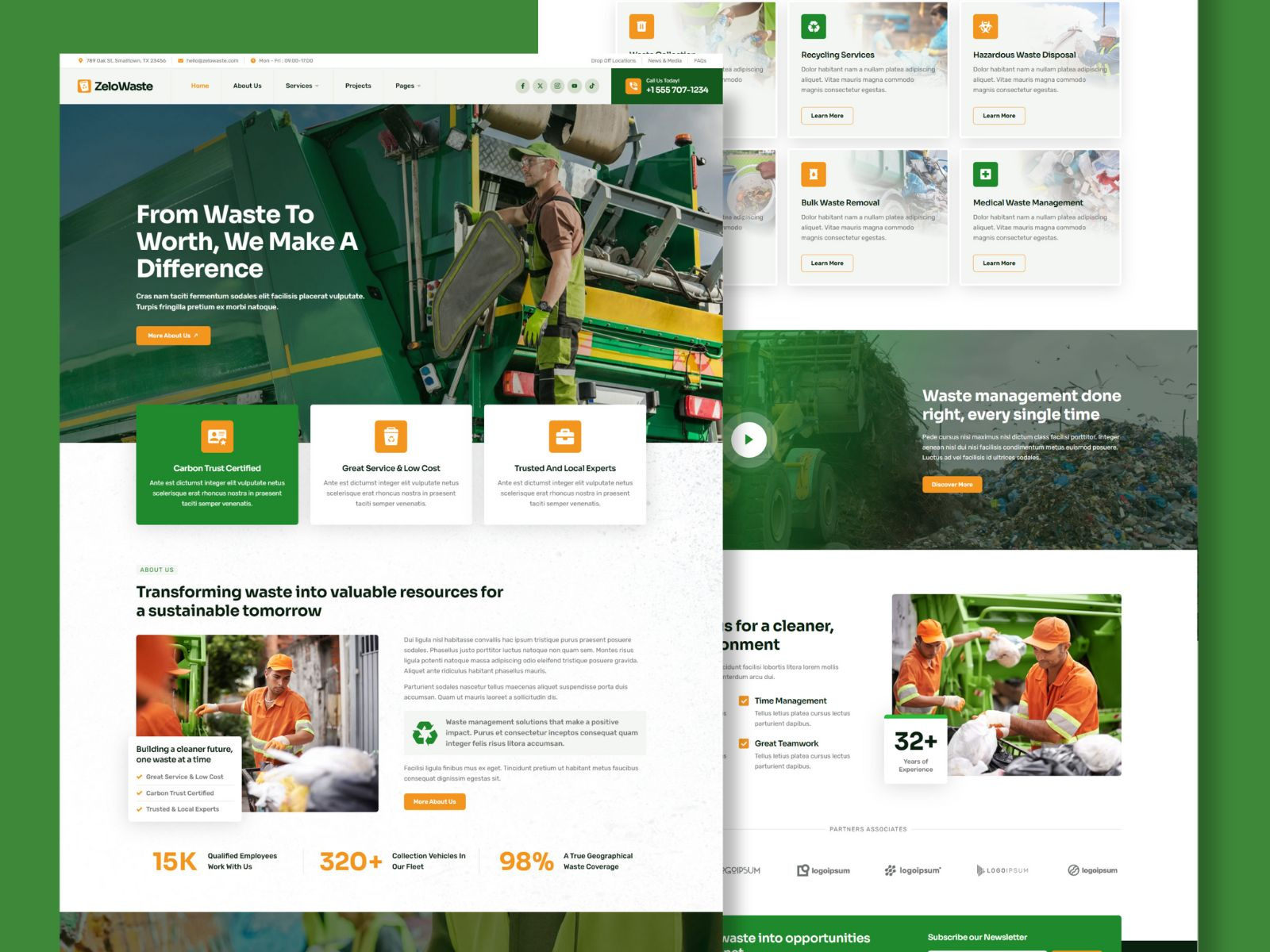 Waste Management & Disposal Services website design by Joehar on Dribbble