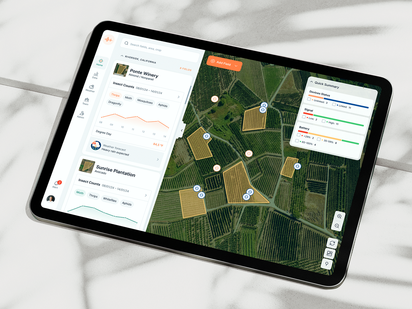 Smart Farming Dashboard UI — FarmSense App by tubik UX for tubik on ...