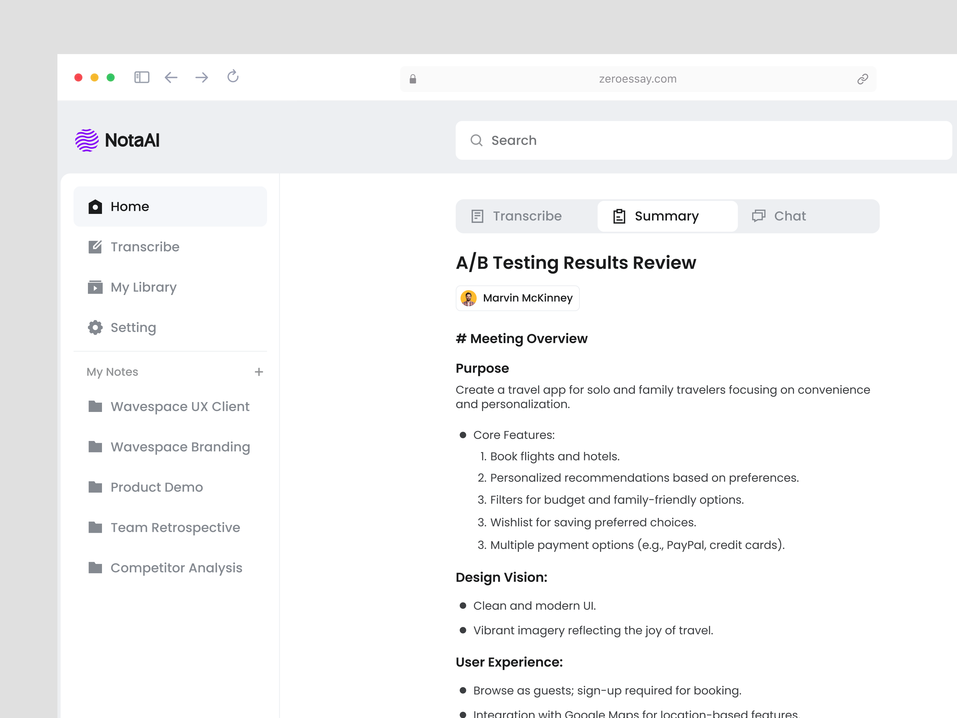 NotaAI - AI Notepad Meeting App by Shahid Miah UI UX Designer for ...