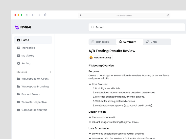 NotaAI - AI Notepad Meeting App by Shahid Miah UI UX Designer for ...
