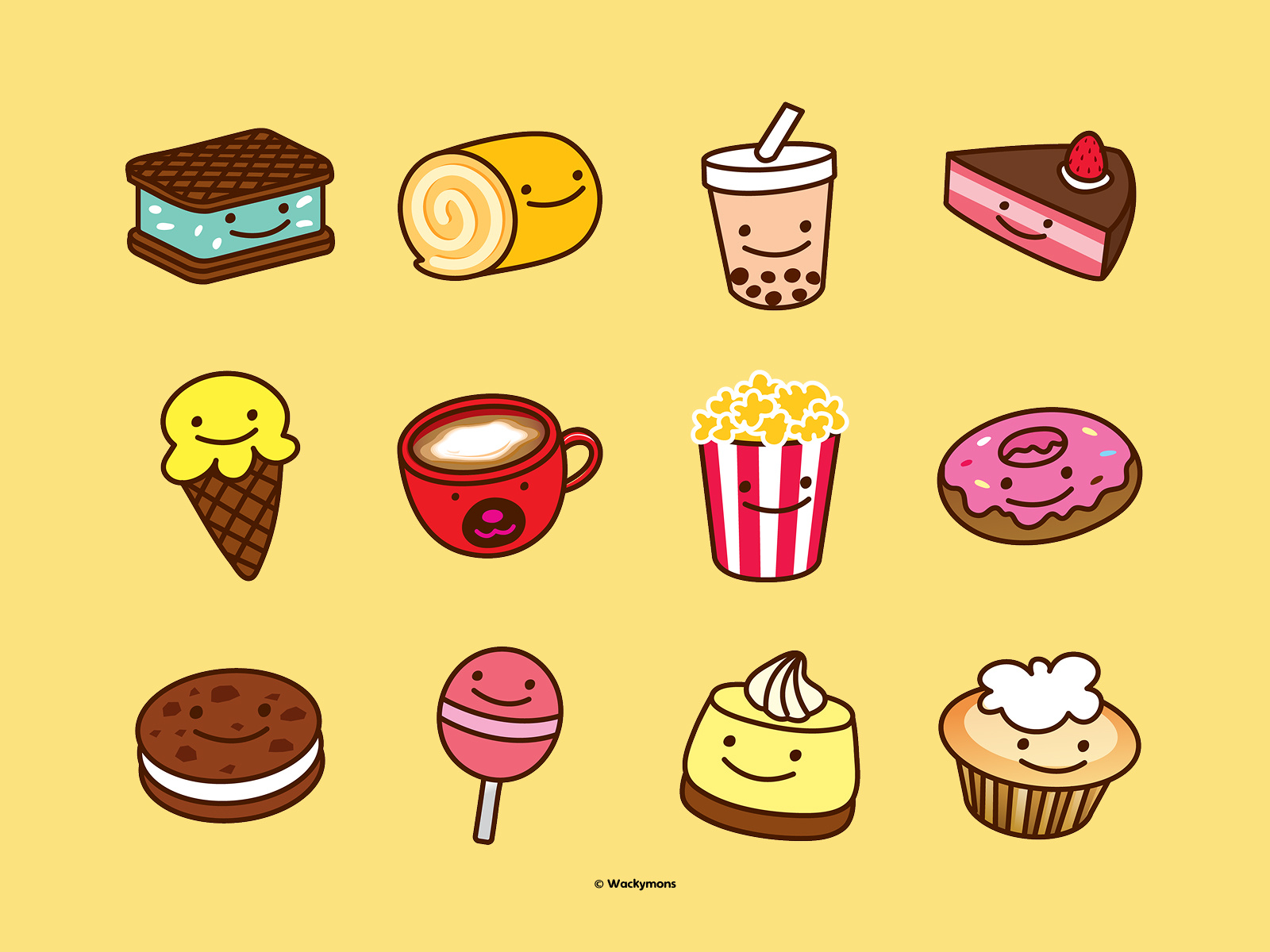 Sweet Squad Assembled! 🍩🍰🧁 by Wackymons I Illustrator on Dribbble
