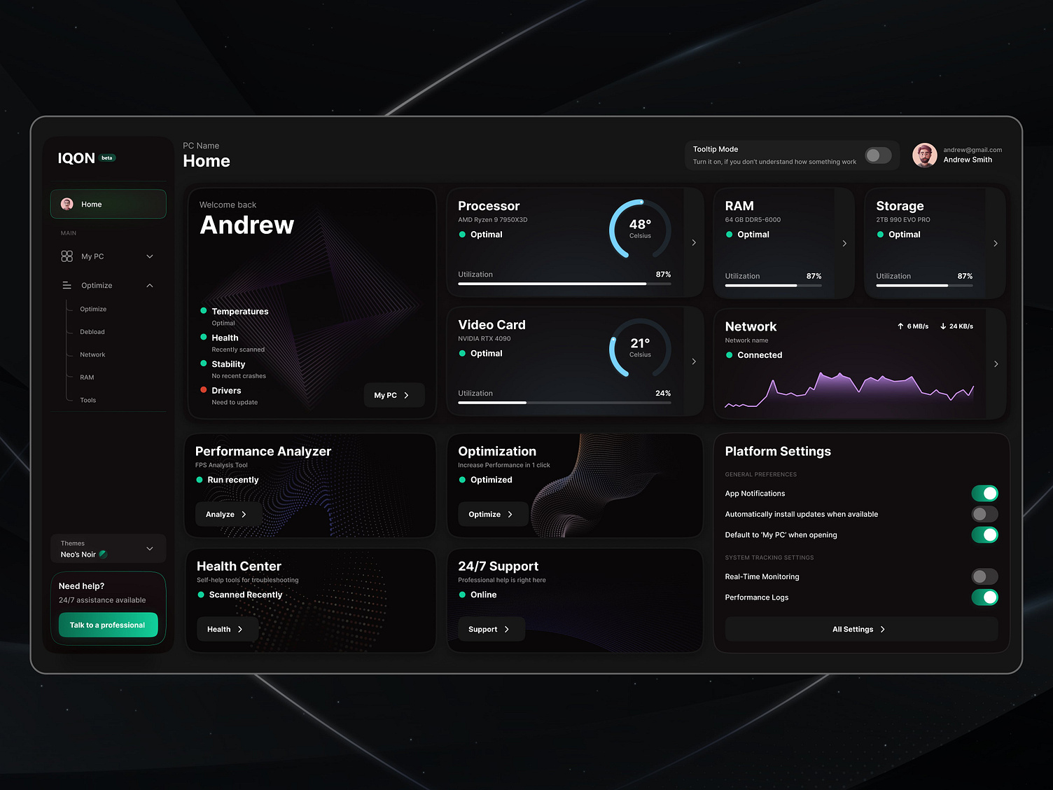 IQON | High-Performance System Monitoring UI/UX Design by Taras Oliinyk ...