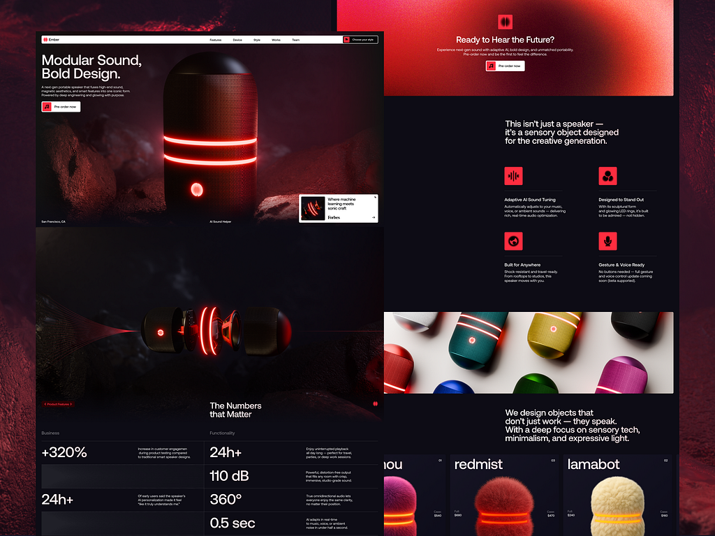 AI Landing page website animation music Ember by Lazarev. | Web Design for Lazarev. UI/UX Design ...