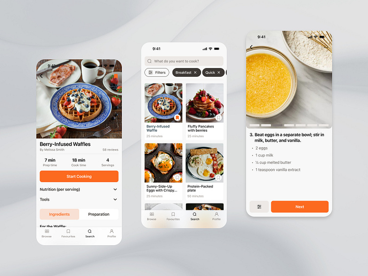 Food Recipes app by Yuliia Lytvynova on Dribbble