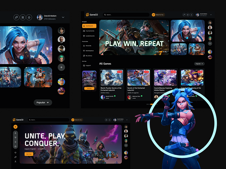 Gameco - eSports and Gaming Figma Template by Mohammad Rony on Dribbble