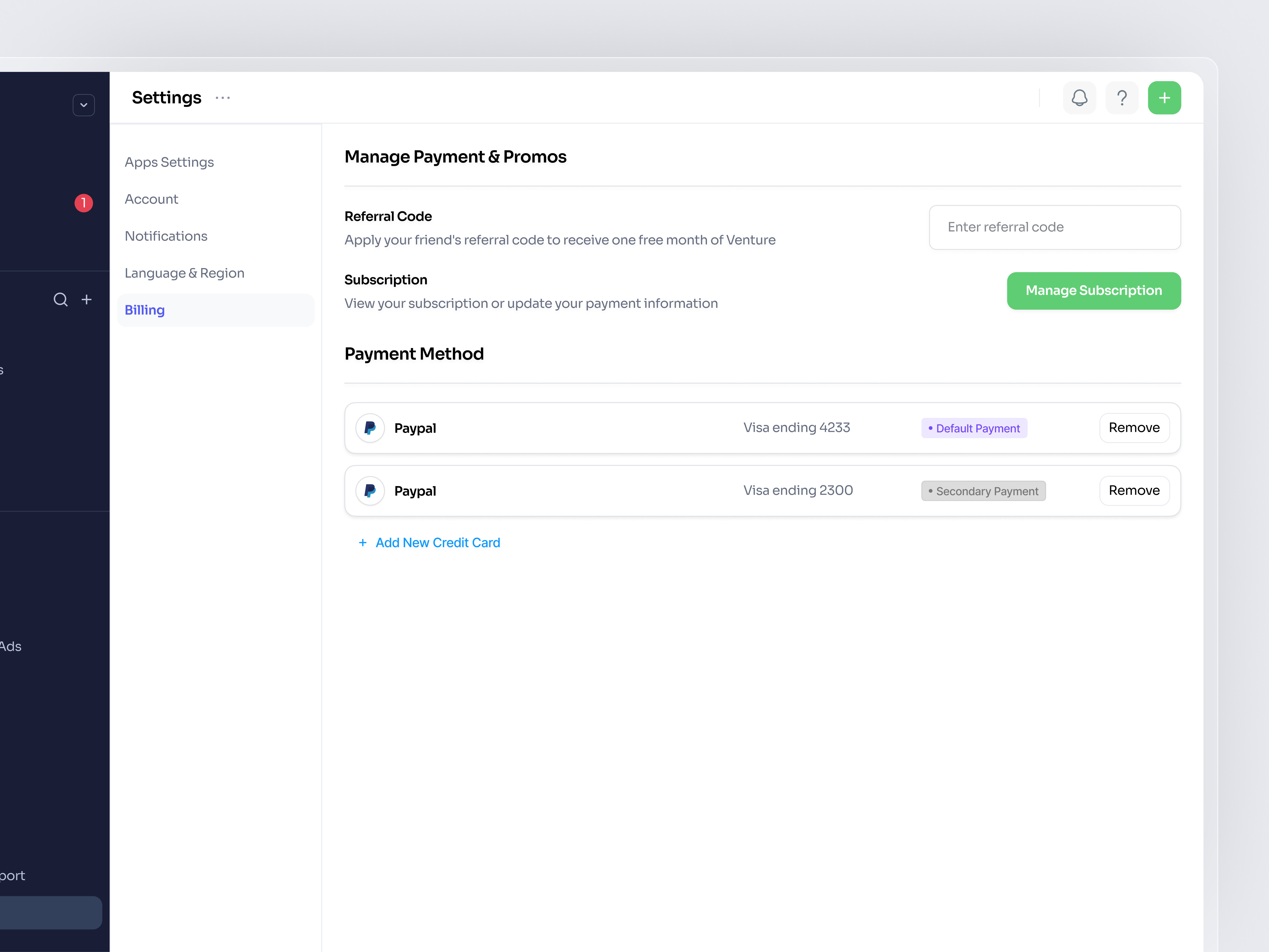 Nexus - Billing Settings CRM Dashboard Webapp Saas by Ahmad Faizien for OnPoint Studio on Dribbble