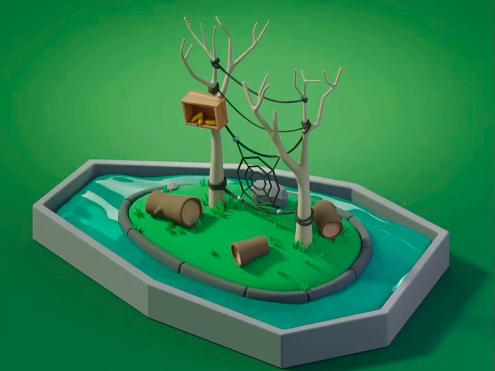 Treehouse Getaway - 3D Model by Vil Done on Dribbble