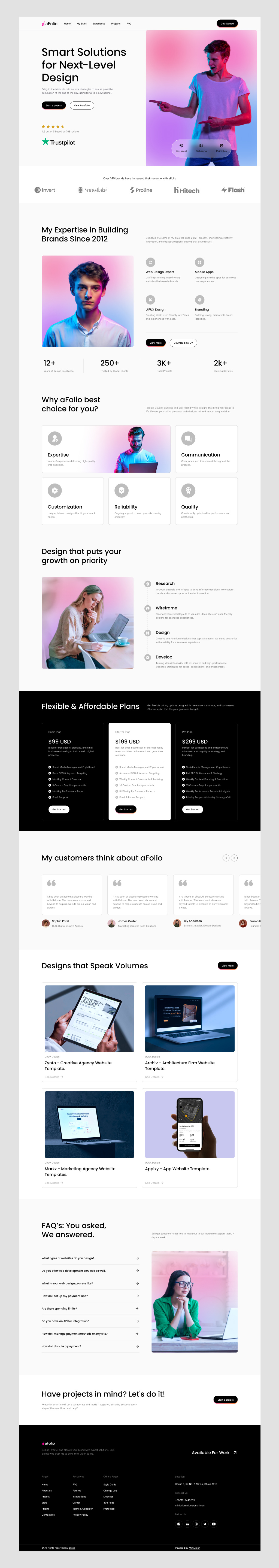 aFolio – A Clean, Modern Personal Portfolio Website Design by Niloy ...