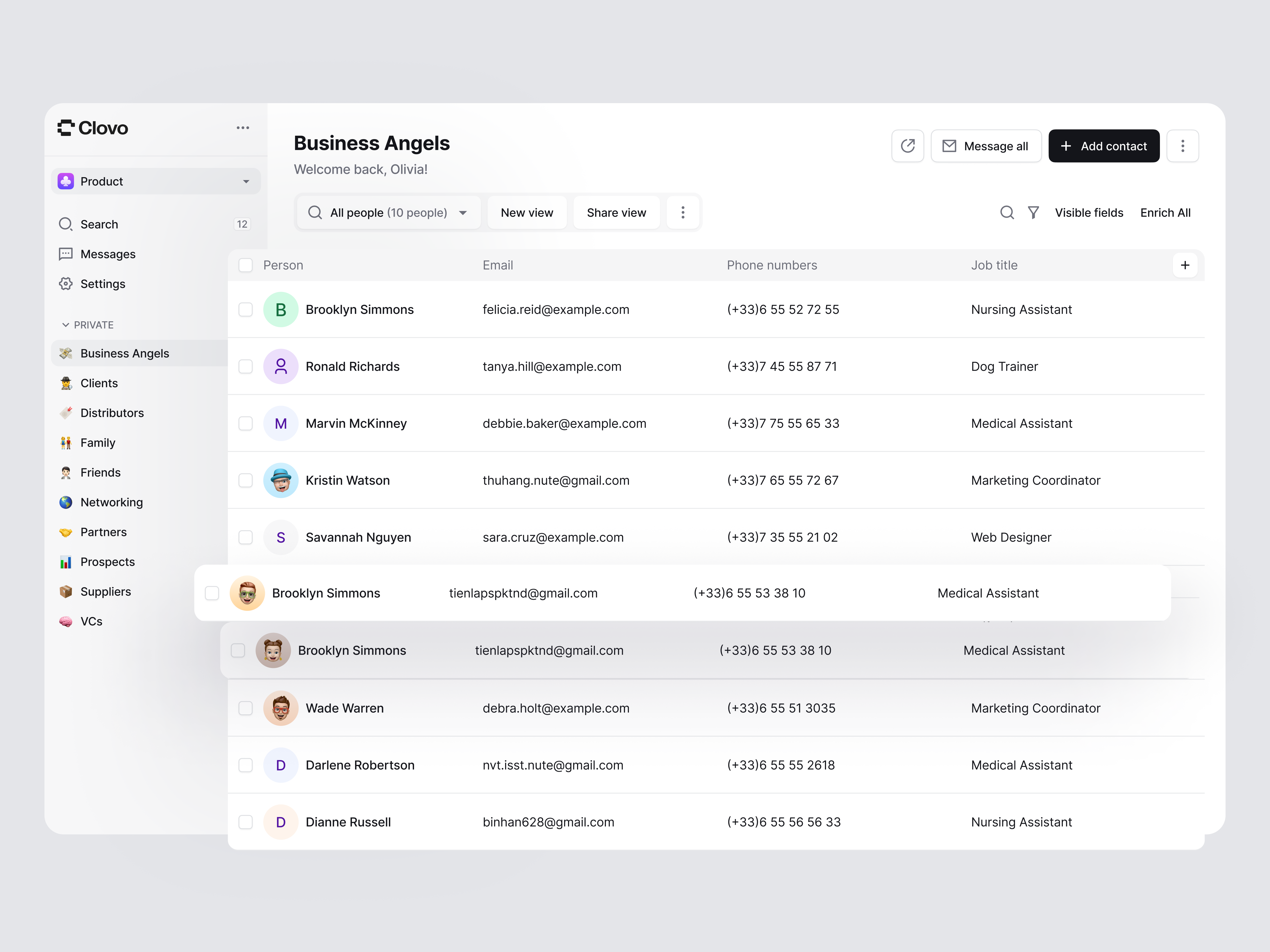Clovo CRM - Client List Design by Filllo Design Agency on Dribbble