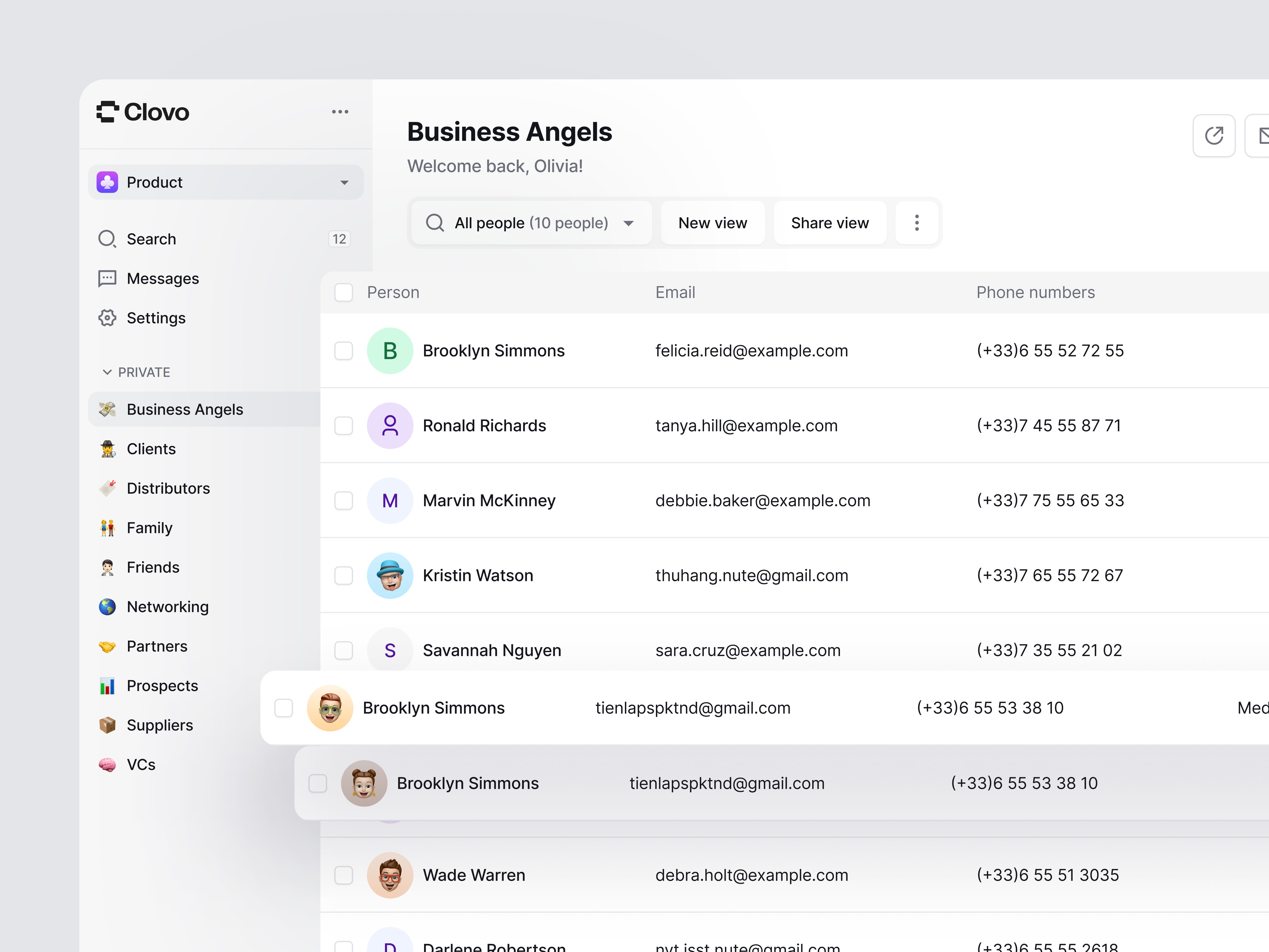 Clovo CRM - Client List Design by Filllo Design Agency on Dribbble