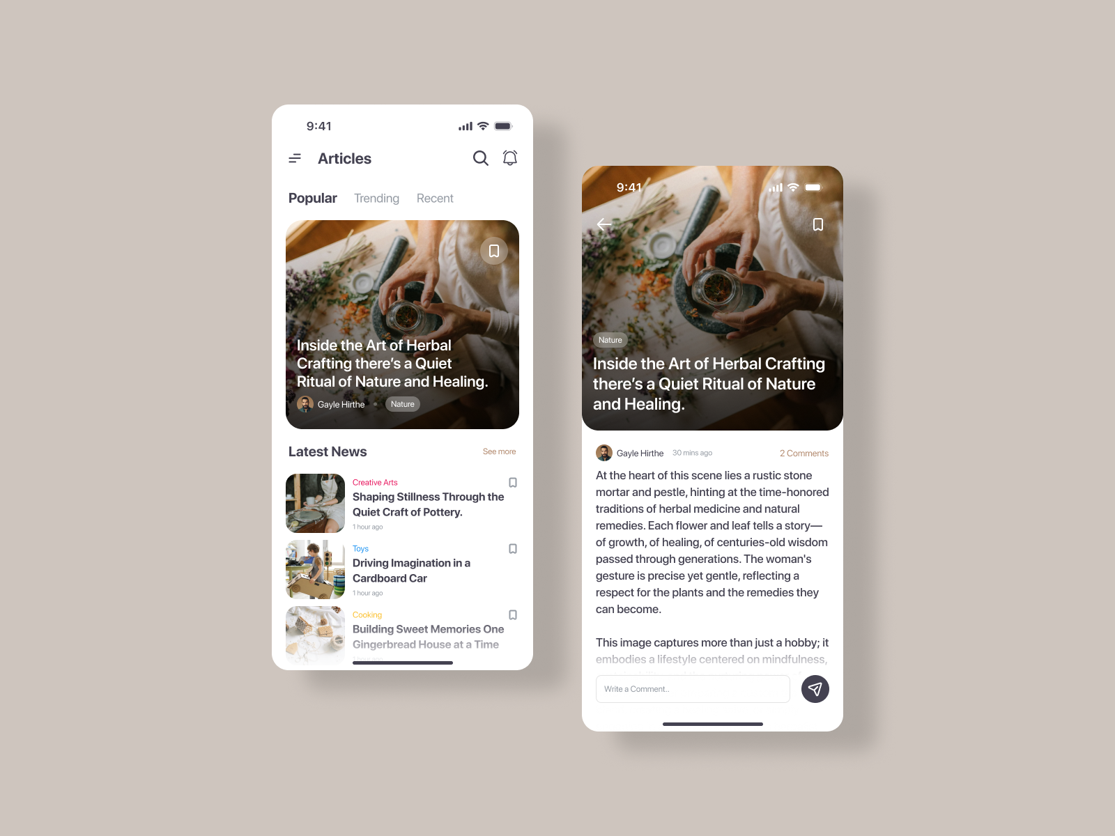 Article App UI – Serene Reads and Seamless Flow by Mohamed Y. on Dribbble